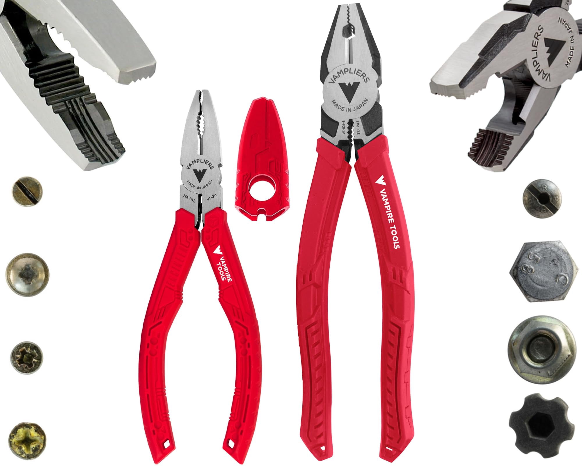 VAMPLIERS 2-Piece Stripped Screw Extractor Pliers Set. Made in Japan. 8 ...