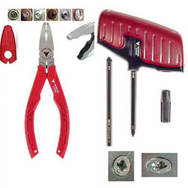 VAMPLIERS 2-Piece Stripped Screw Removal Tool Set: 6.25" Multipurpose ...