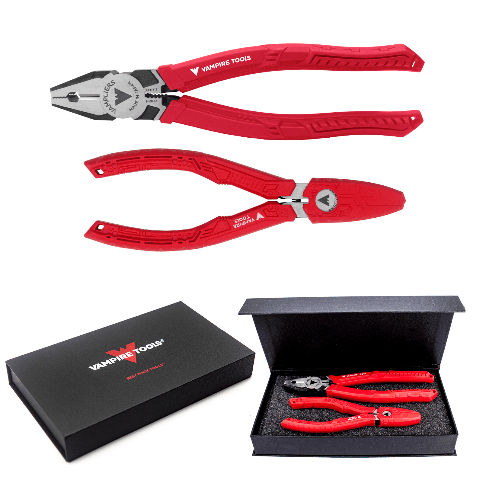 VAMPLIERS 8" PRO Lineman's Pliers + 6.25" Screw Extractor Pliers with ...