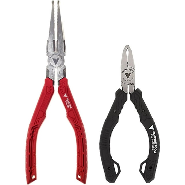 VAMPLIERS VT-001-S2G 5" Mini Pliers + 7" Long Nose Pliers Bundled Extractor Set, Stripped Screw ...
