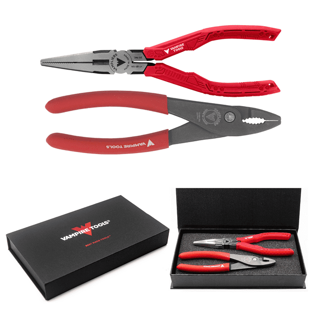 VAMPLIERS VT-001-S2KGS Long Nose + Slip Joint Pliers, Screw Removal ...