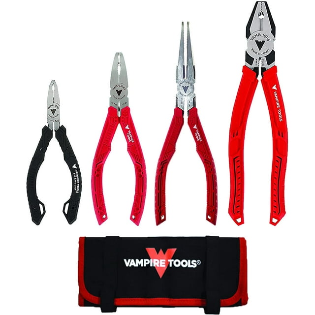 VAMPLIERS VT-001-S4BP 4-PC Set with Tool Pouch by Vampire Tools, Screw Extractor Set, Pliers Set ...
