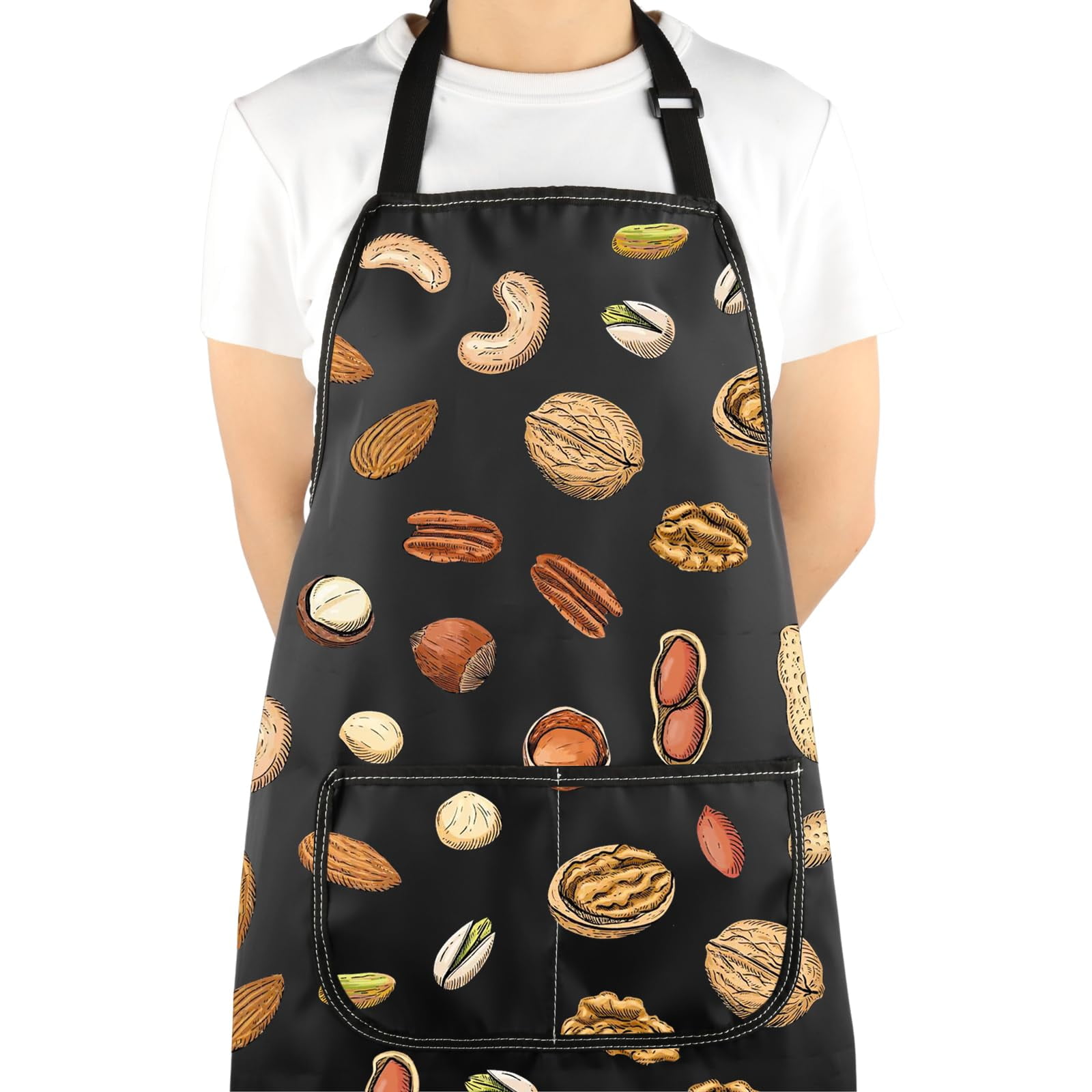 VAMSII Different Types of Nuts Apron With Pockets Nuts Lover Adjustable ...