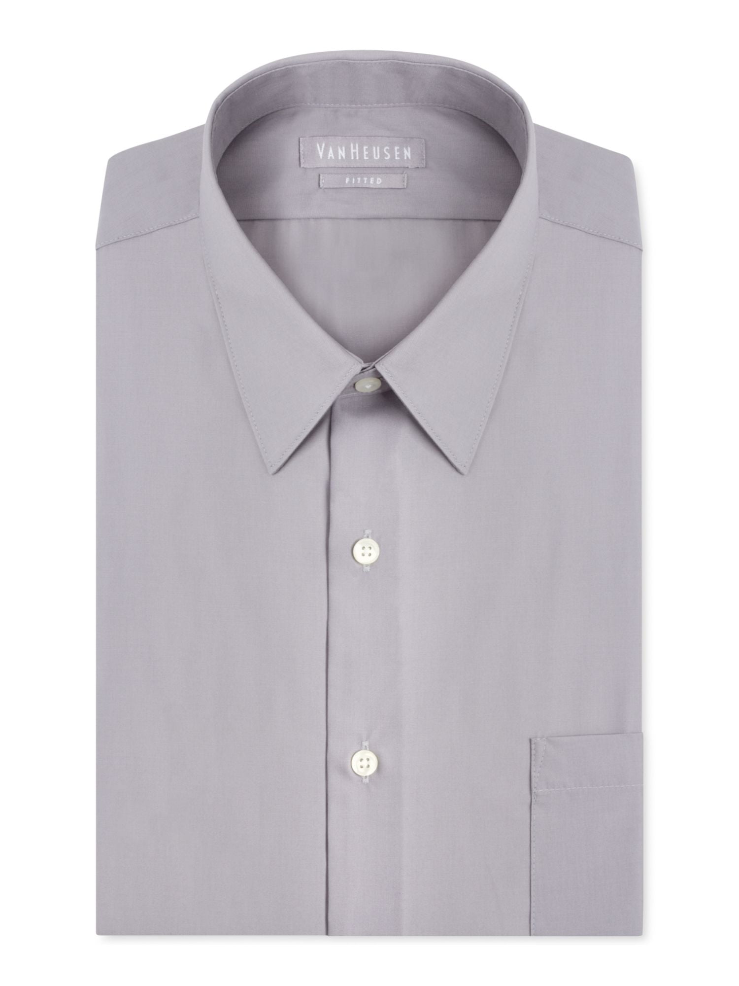 VAN HEUSEN Mens Gray Collared Dress Shirt L 16- 32/33 - Walmart.com