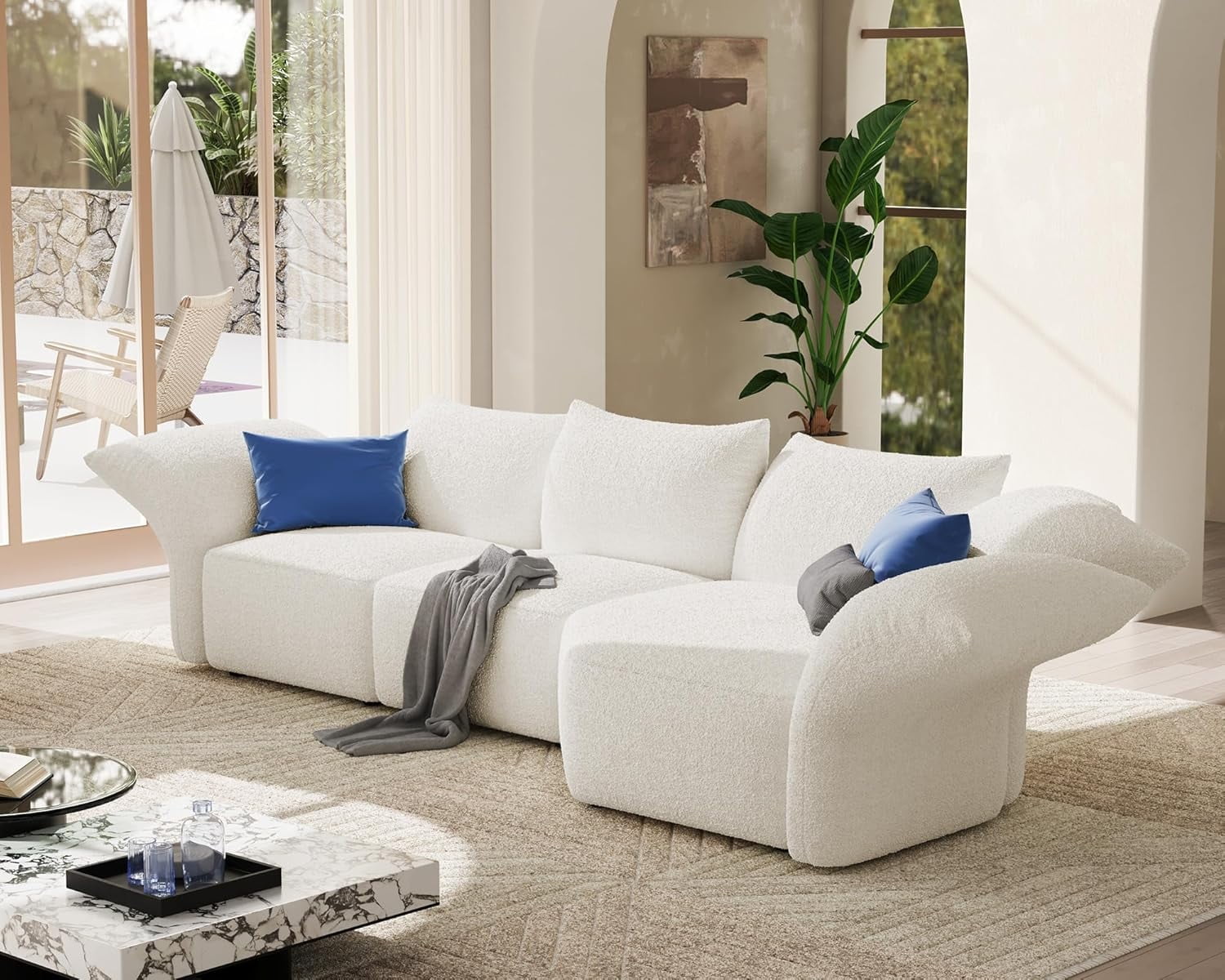 VANACC 118 Inch Sectional Couch, 3 Seats Modular Sectional Sofa ...