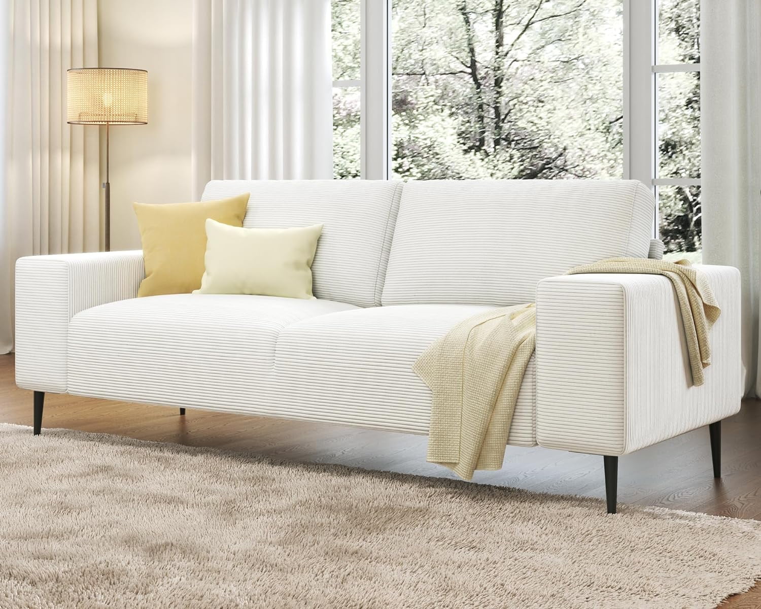 AMERLIFE 89 inch Three Person Comfortable Aesthetic Sofa Couch, Extra ...
