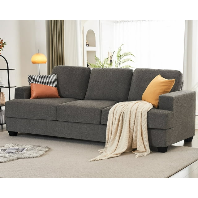 Amerlife Modern 89 inch 3 Seater Sofa, Comfy Deep Seat Couch, Grey ...
