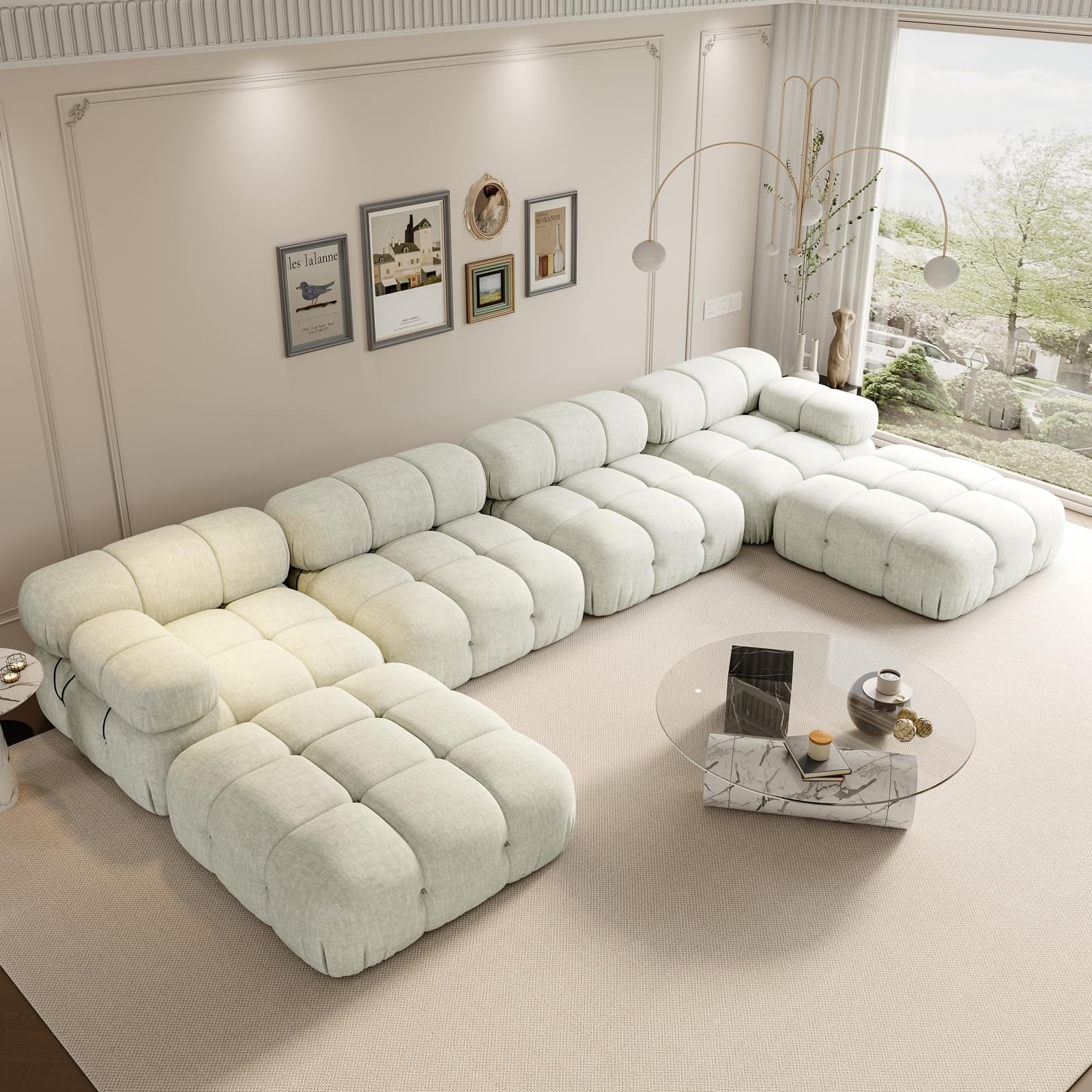 VanAcc Modular Compression Sectional Sofa Couches, U Shaped Cloud Couch, Comfy Modern 6 Seater ...