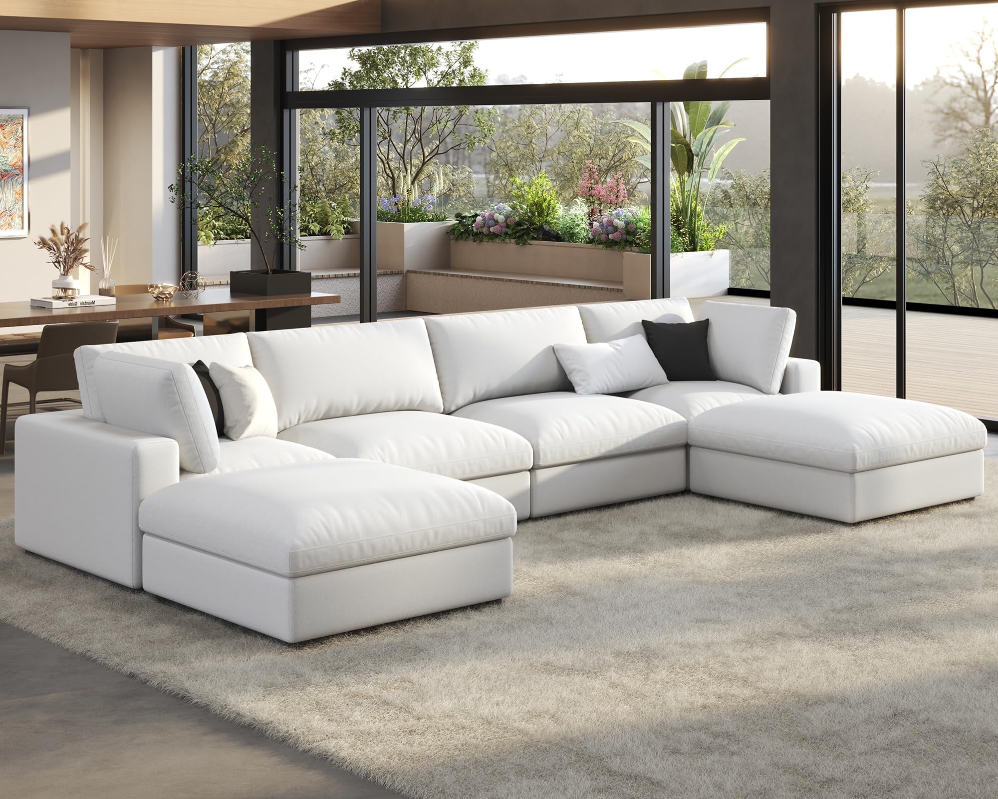 VANACC Modular Sectional Sofa, 152 Inches Down Filled Sectional Sofa, 6 ...