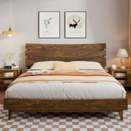 Zinus Amelia 41" Wood Platform Bed Frame with Upholstered Headboard ...