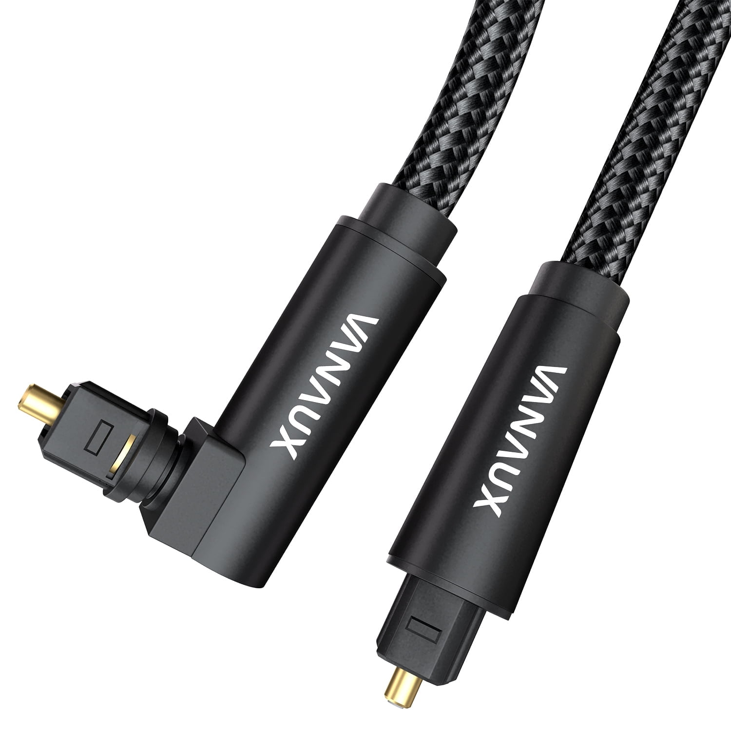 VANAUX 90 Degree Optical Audio Cable 6.6FT,Digital Toslink S/PDIF Audio ...