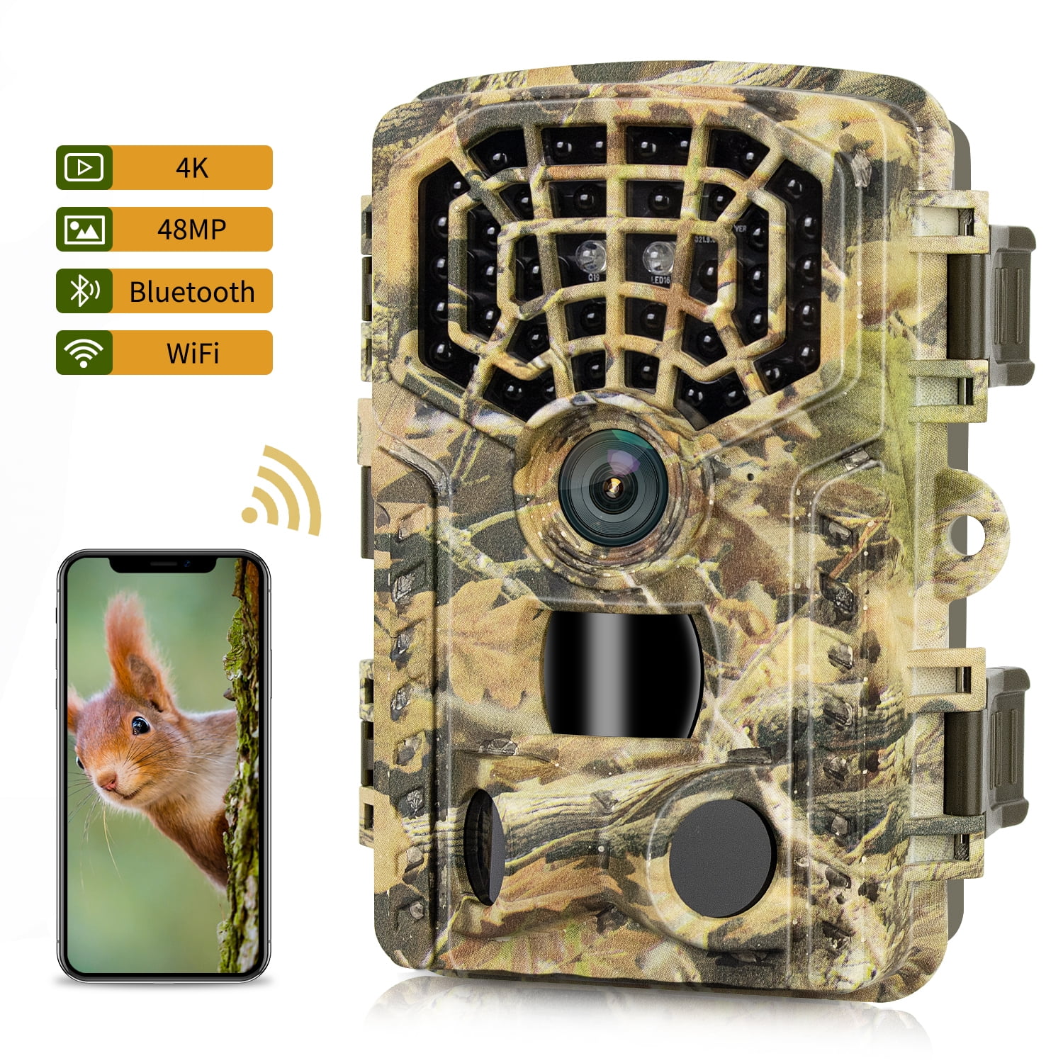 VANBAR 4K Wifi Trail Camera with Night Vision, 48MP Deer Game Camera ...