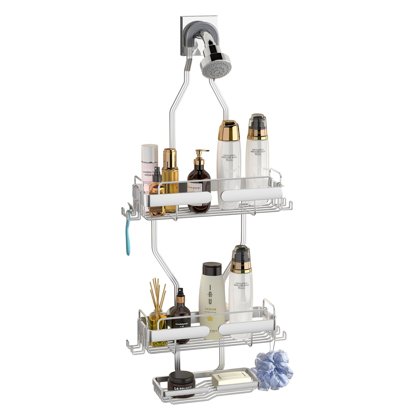 VANCORE Hanging Aluminum Shower Caddy, Rustproof Organizer Over Shower ...