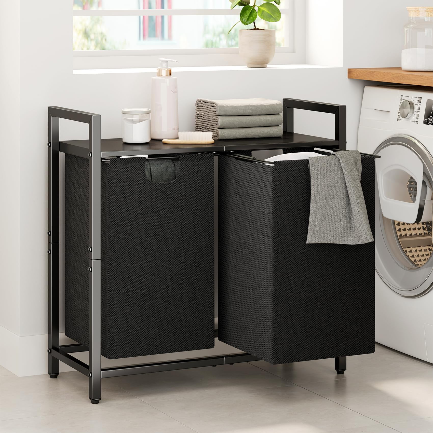 VANCORE Laundry Basket,112L Large Double Laundry Hamper 2 Section ...