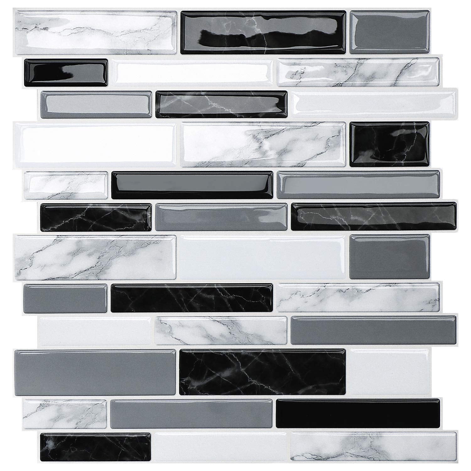 VANCORE Peel and Stick Wall Tiles Kitchen Backsplash, 3D Stick on Tiles ...