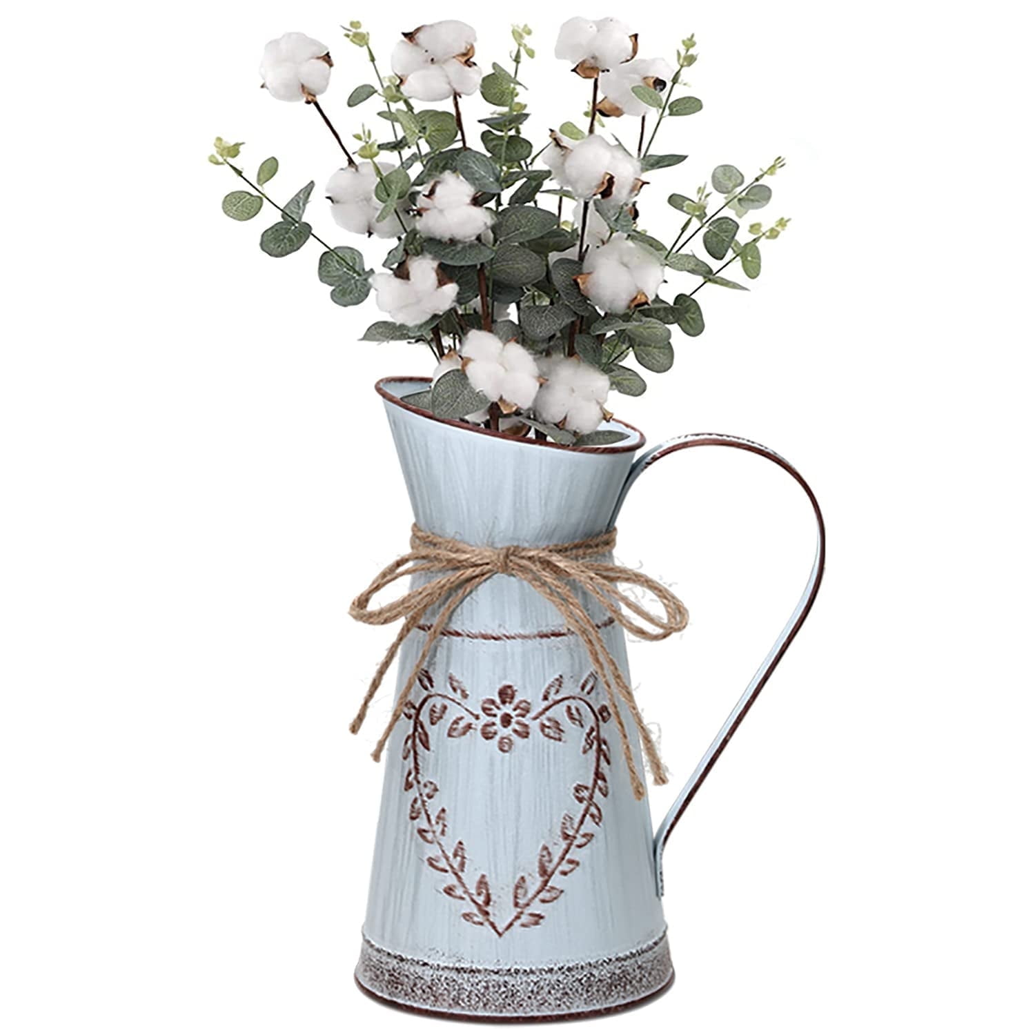 VANCORE Metal Flower Vase, Rustic Farmhouse Decor, Shabby Chic Table ...