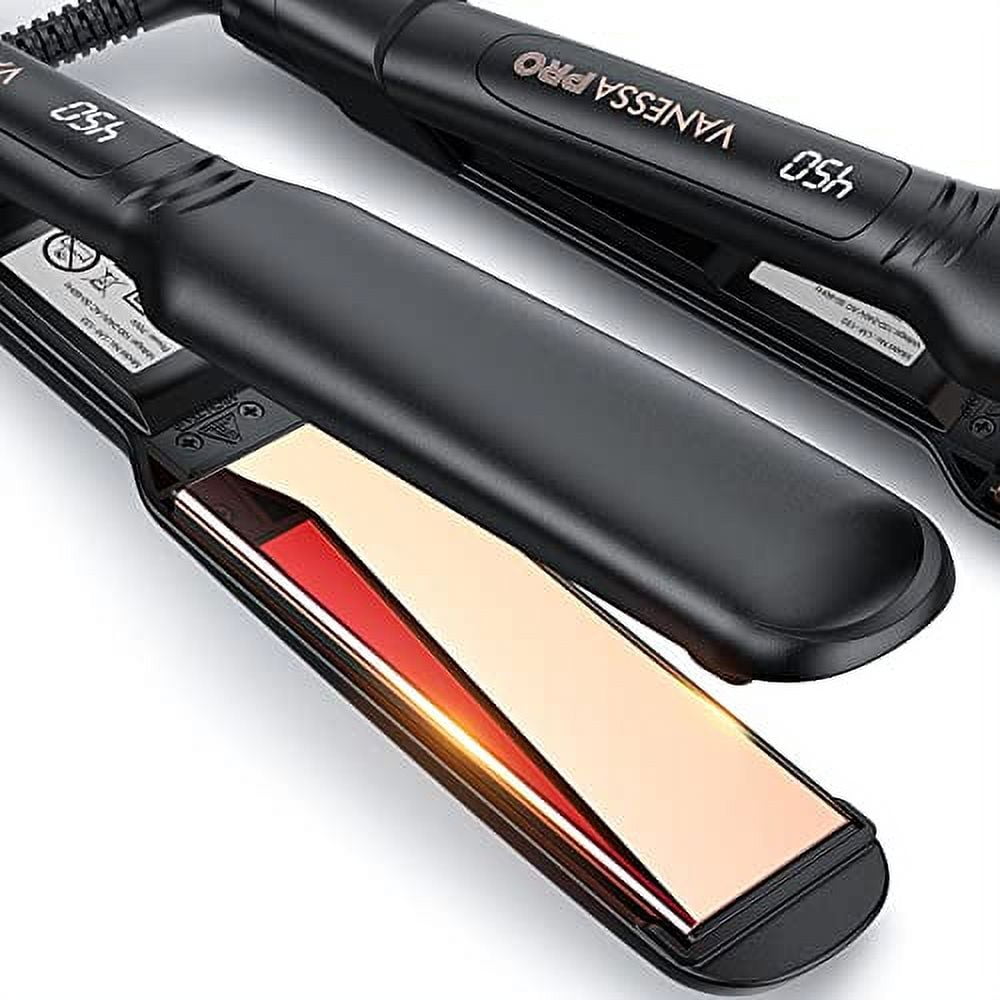 VANESSA PRO Flat Iron Hair Straightener, 100% Pure Titanium Flat Iron ...