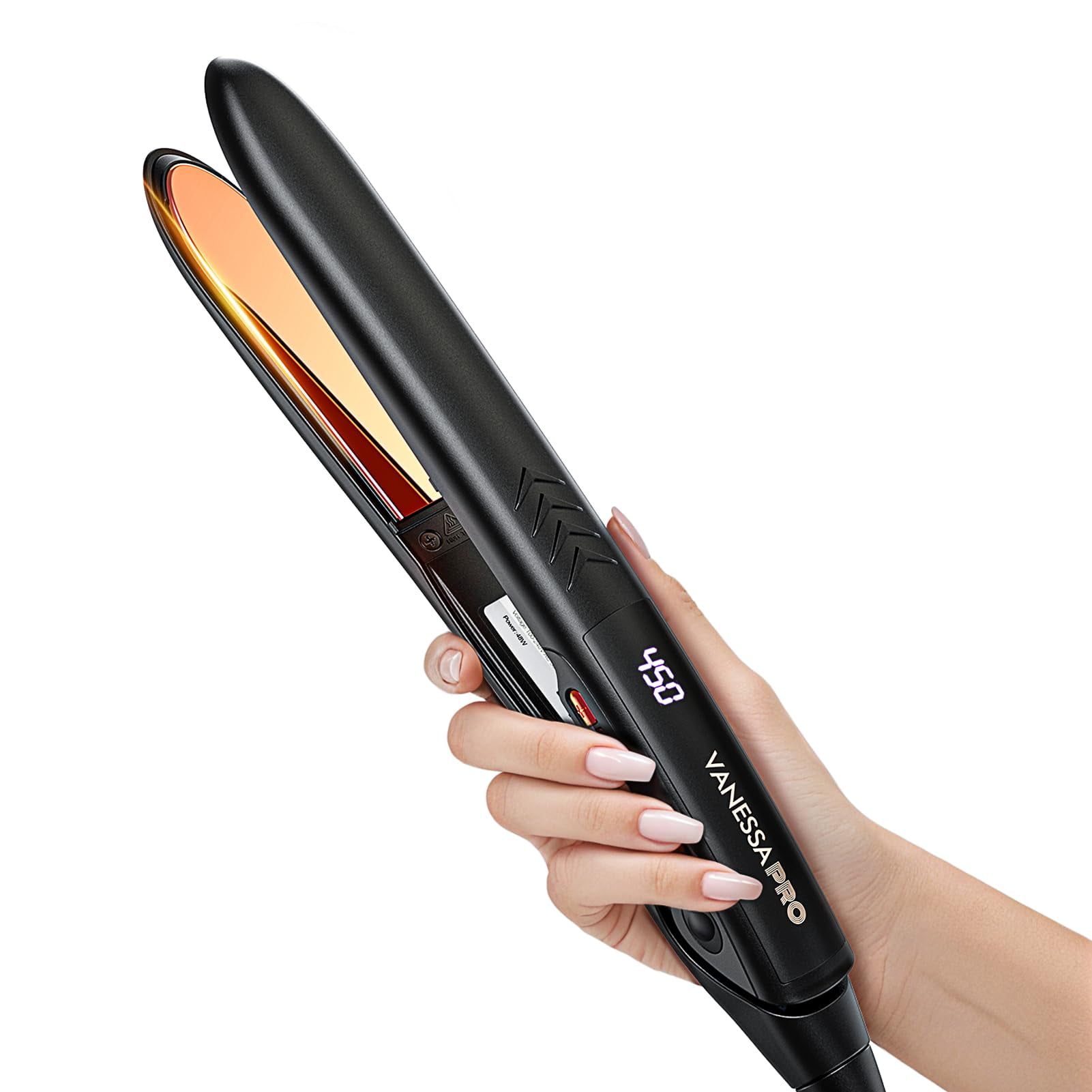 VANESSA PRO Flat Iron Hair Straightener, 100% Pure Titanium Flat Iron ...