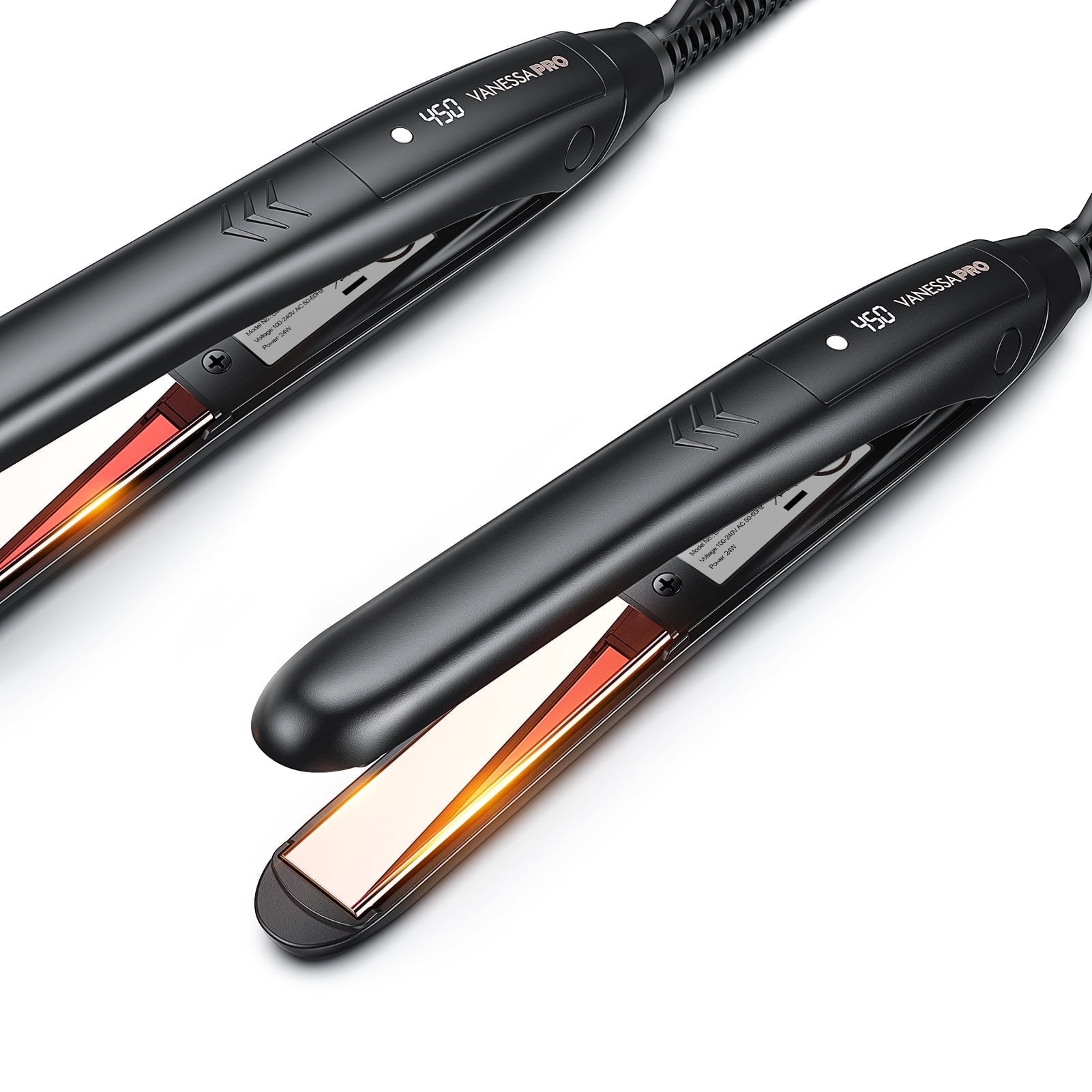 VANESSA PRO Mini Flat Iron Hair Straightener, Travel Size Flat Irons ...
