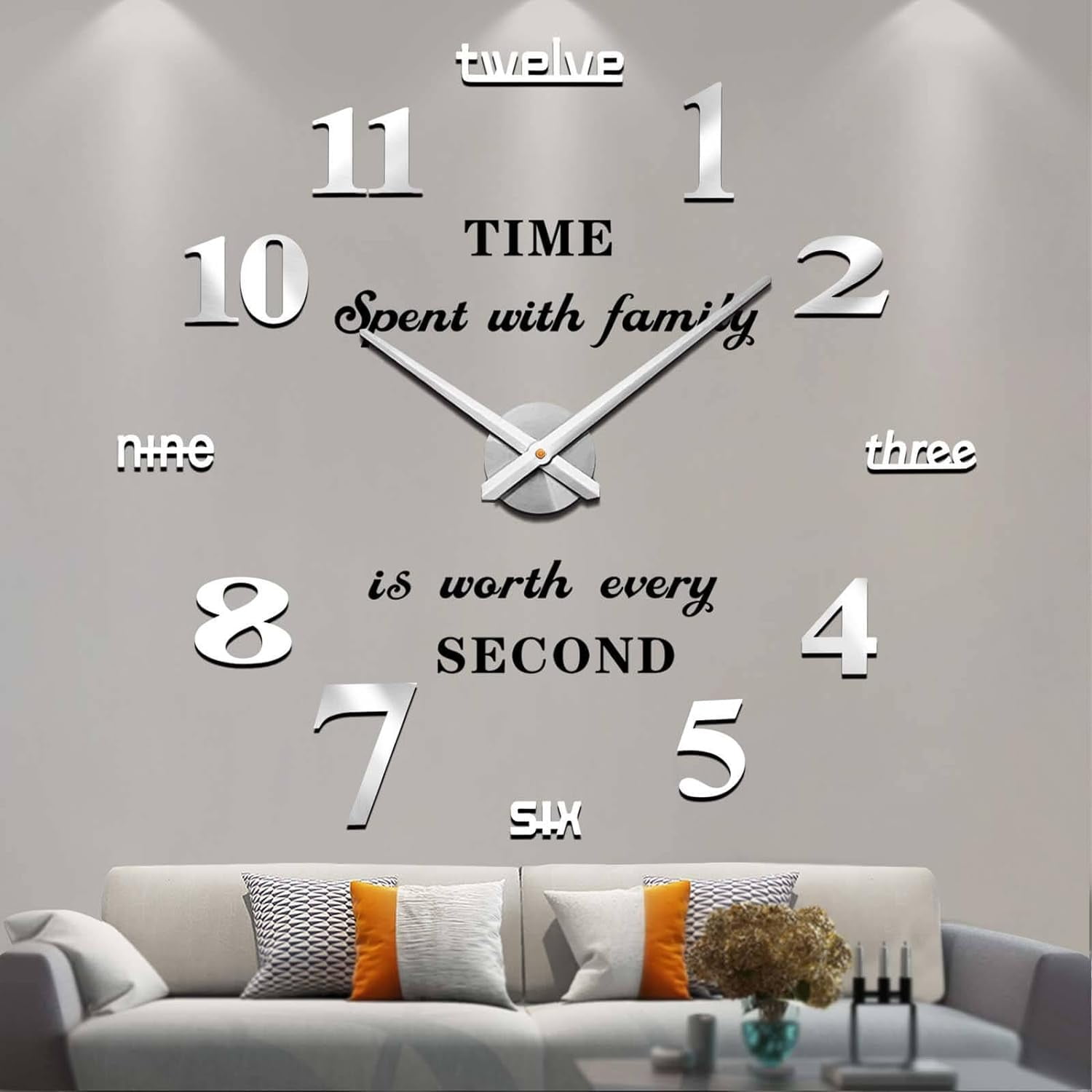 VANGOLD Large Wall Clocks for Living Room Decor, DIY Wall Clock Modern ...