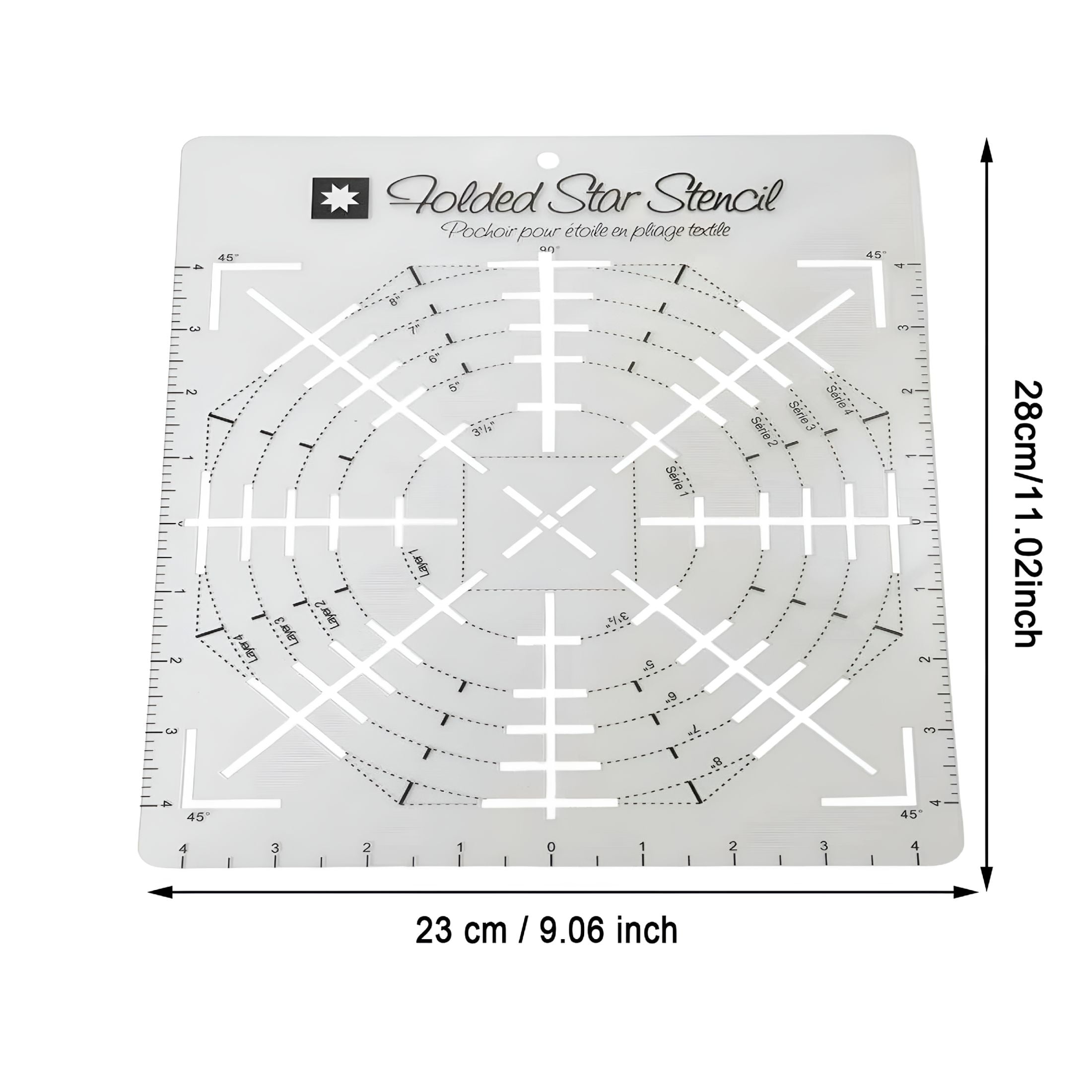 VANIDO 1 X Sewing Template Sewing Ruler,Folded Star Guide Template,Multipurpose Bowl Pattern ...