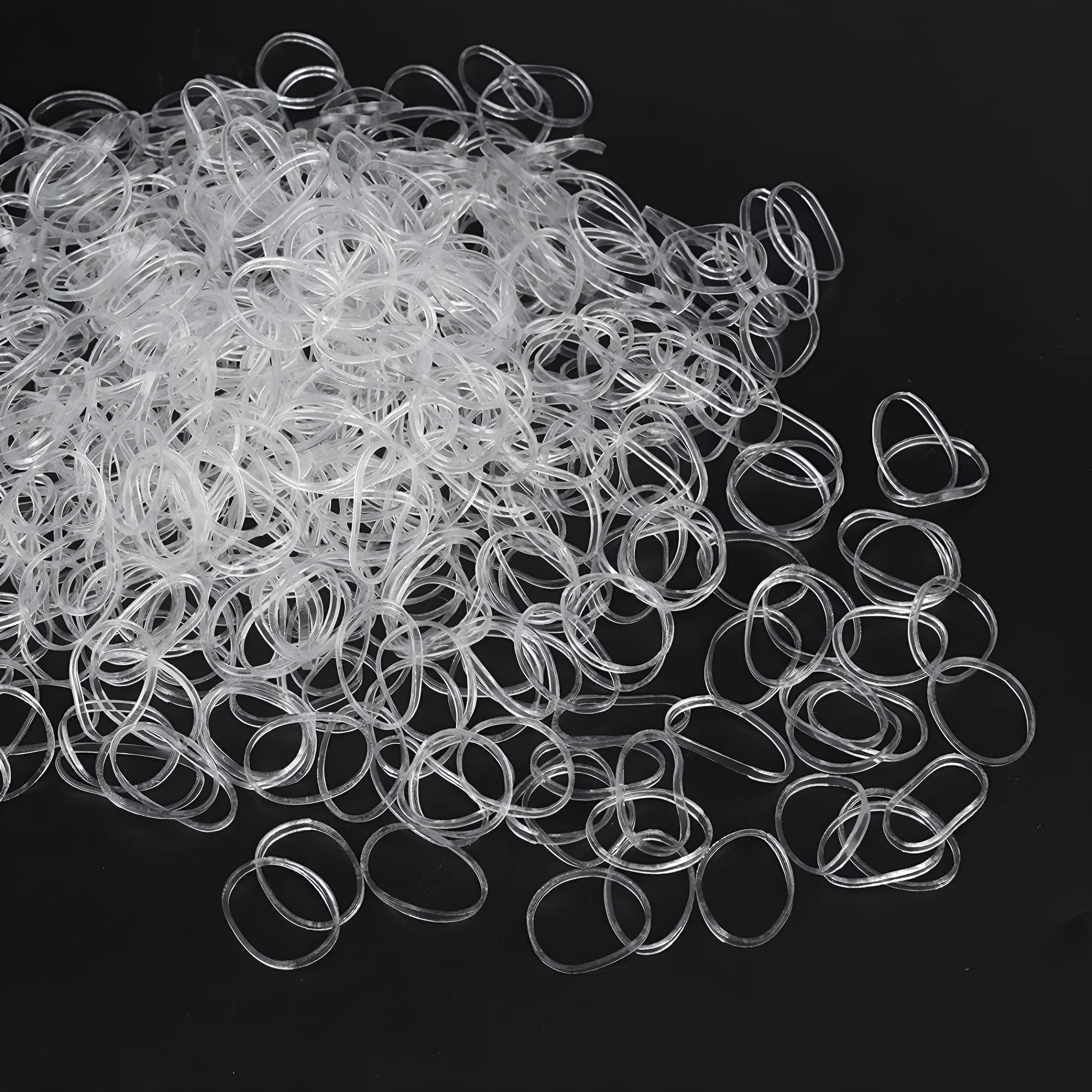 VANIDO 1000Pcs Clear Hair Ties Elastic Hair Bands Mini Rubber Bands No ...