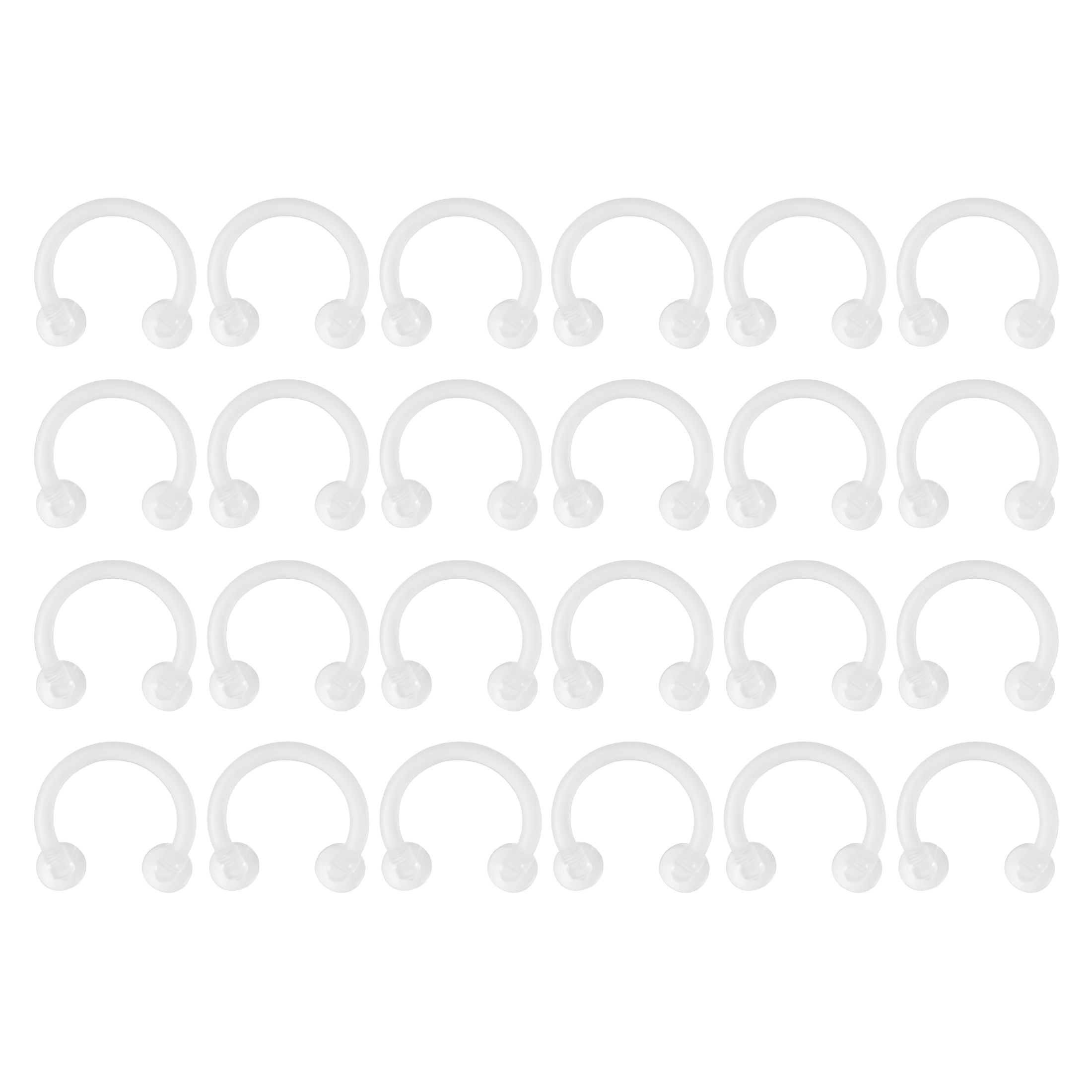 VANIDO 18G Flexible Lip Nose Septum Eyebrow Rings Clear Retainers ...