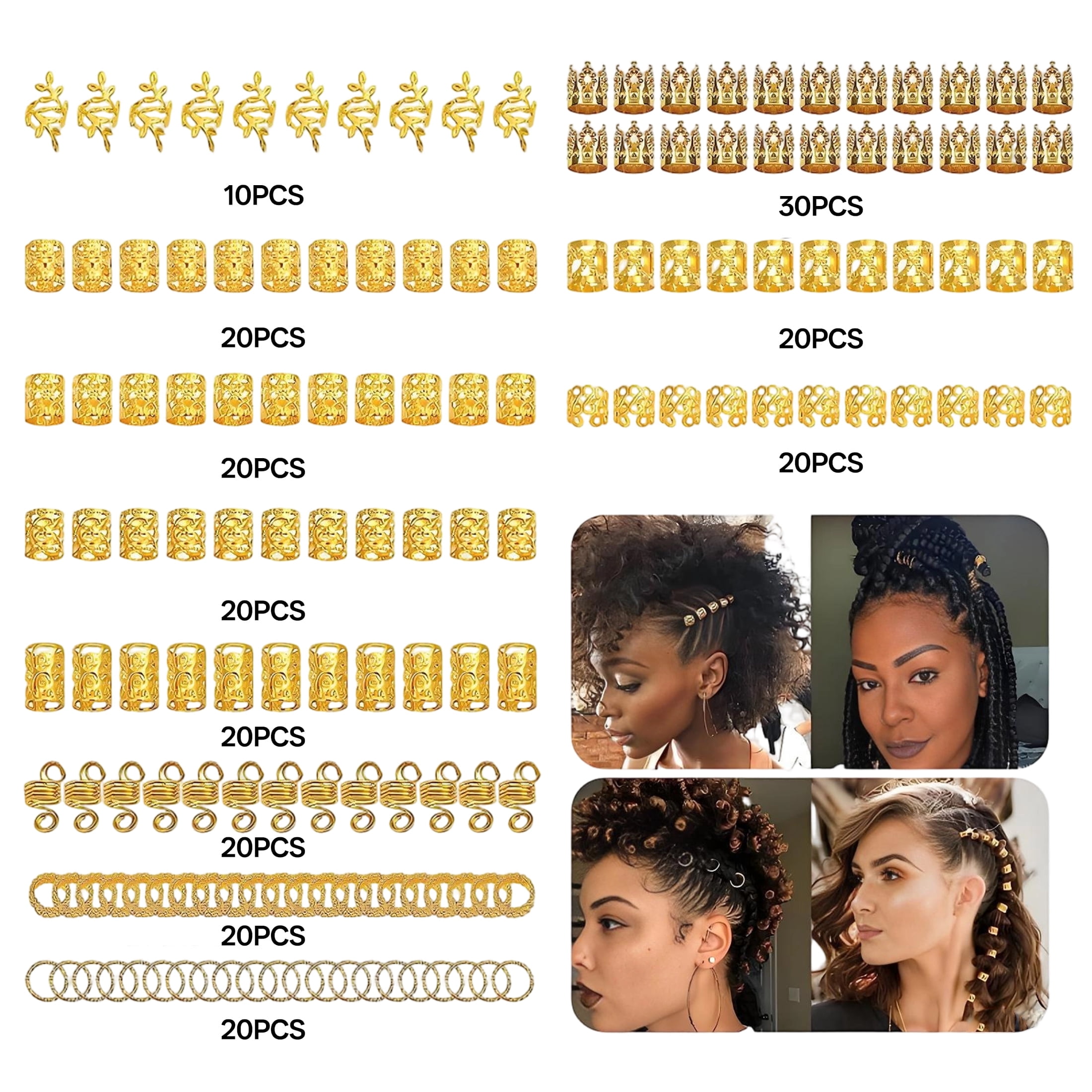 VANIDO 220Pcs Gold Hair Accessories Lightweight Design No Scalp Strain ...