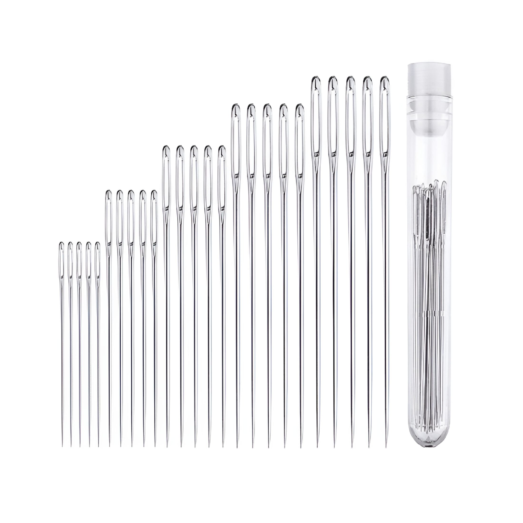 VANIDO 25 PCS Large Eye Sharp Sewing Needles - Stainless Steel Hand ...