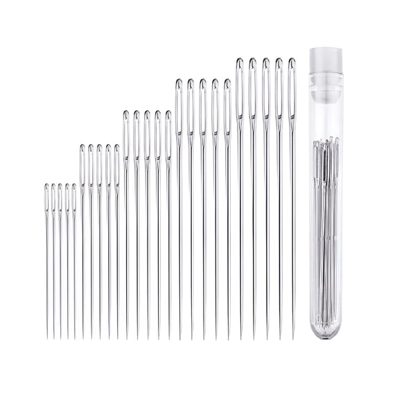 VANIDO 25 PCS Large Eye Sharp Sewing Needles - Stainless Steel Hand ...