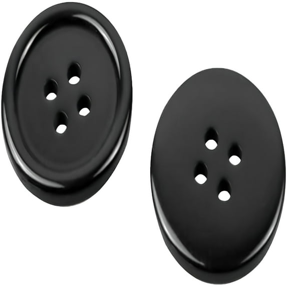 VANIDO 30mm Black 4 Holes Large Round Resin Sewing Buttons (15pcs ...