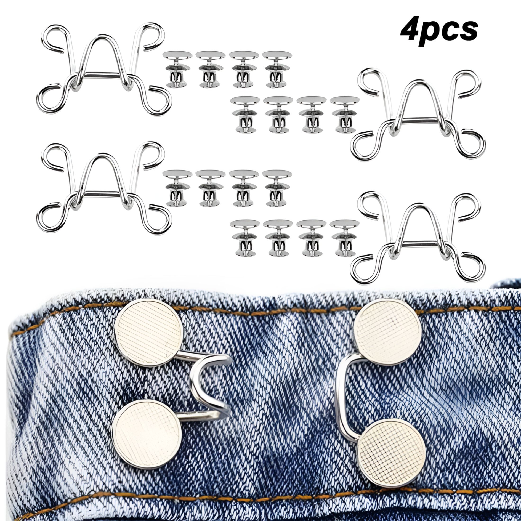 TUWAFE 4Sets Jean Buttons for Loose Jeans,Pant Waist Tightener,Reusable ...