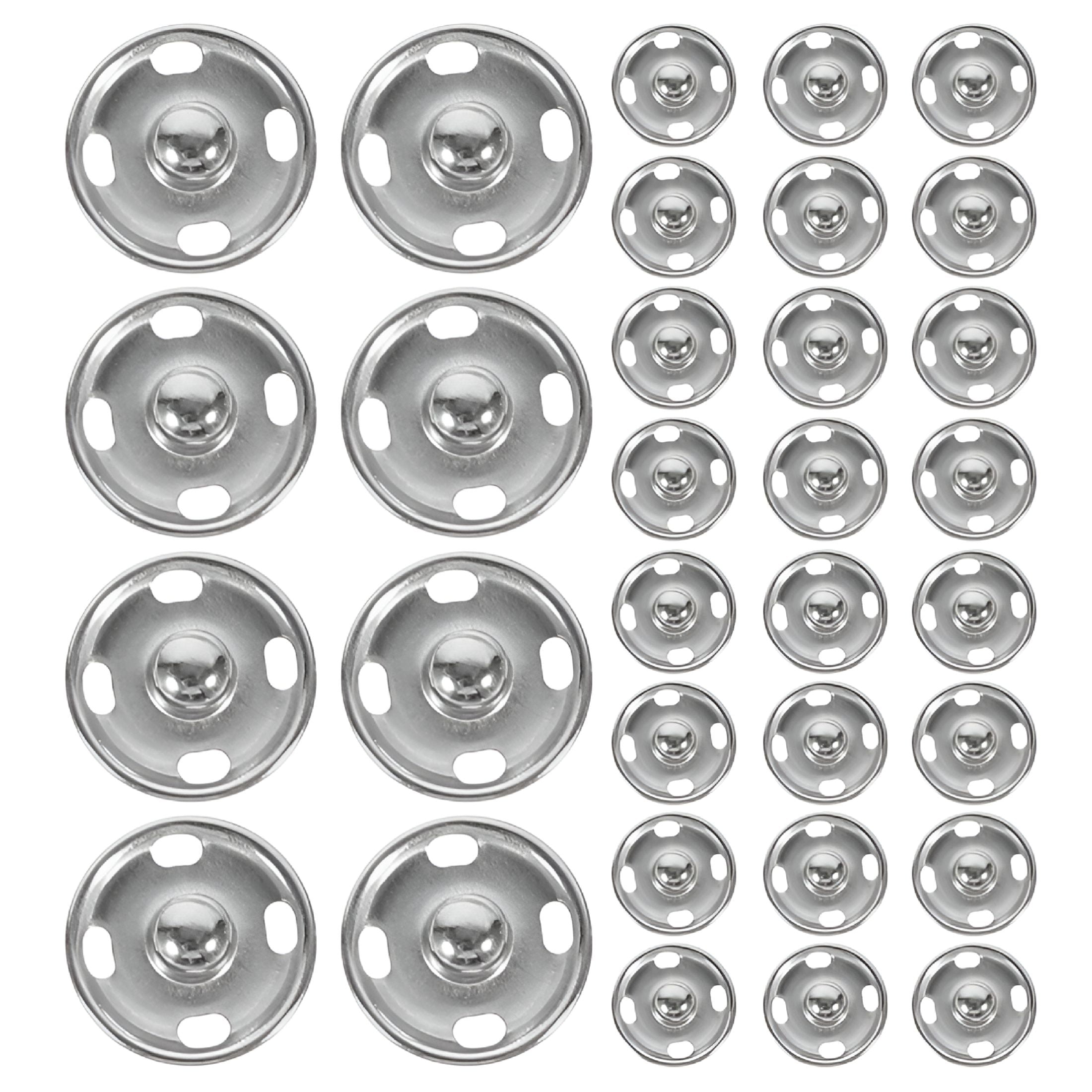 VANIDO 50 Sets Metal Sewing Snaps Sew- on Snap Buttons Brass Clothes ...