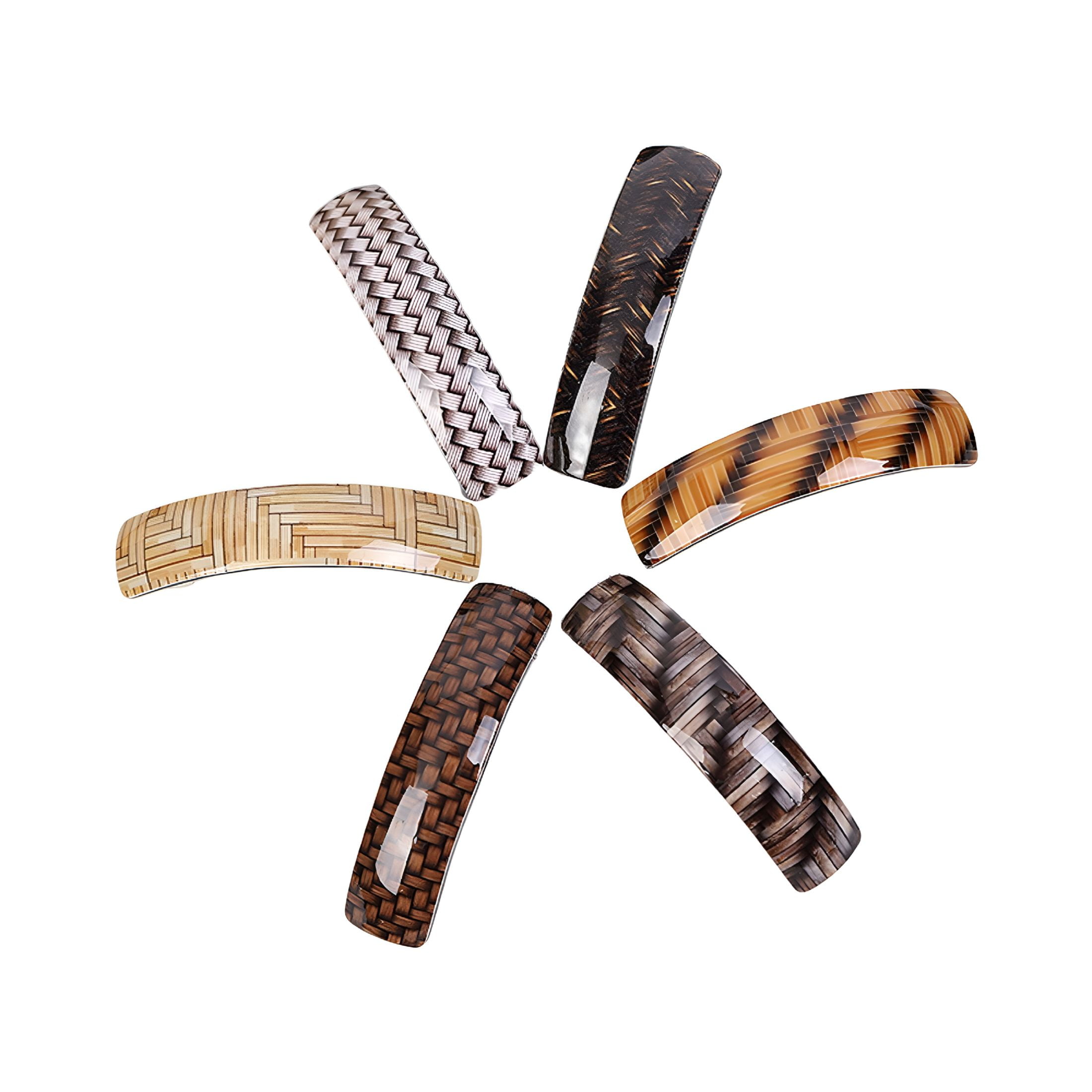 VANIDO 6 Pack Retro Large Hair Barrettes Simple Automatic Hair Clip ...