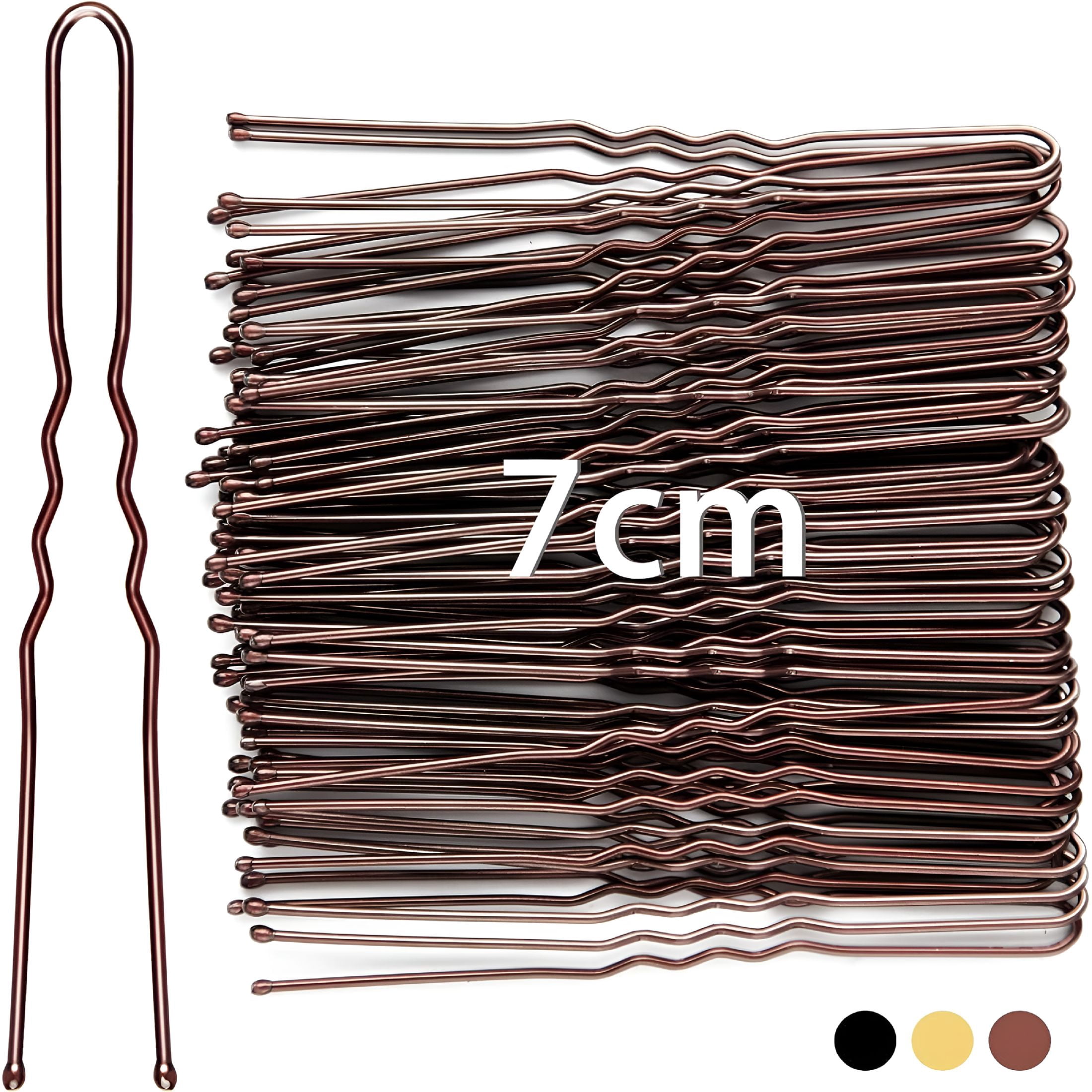 VANIDO 7cm Hair Pins for Buns, 50pcs Bobby Pins Brown Hair, U Shaped ...