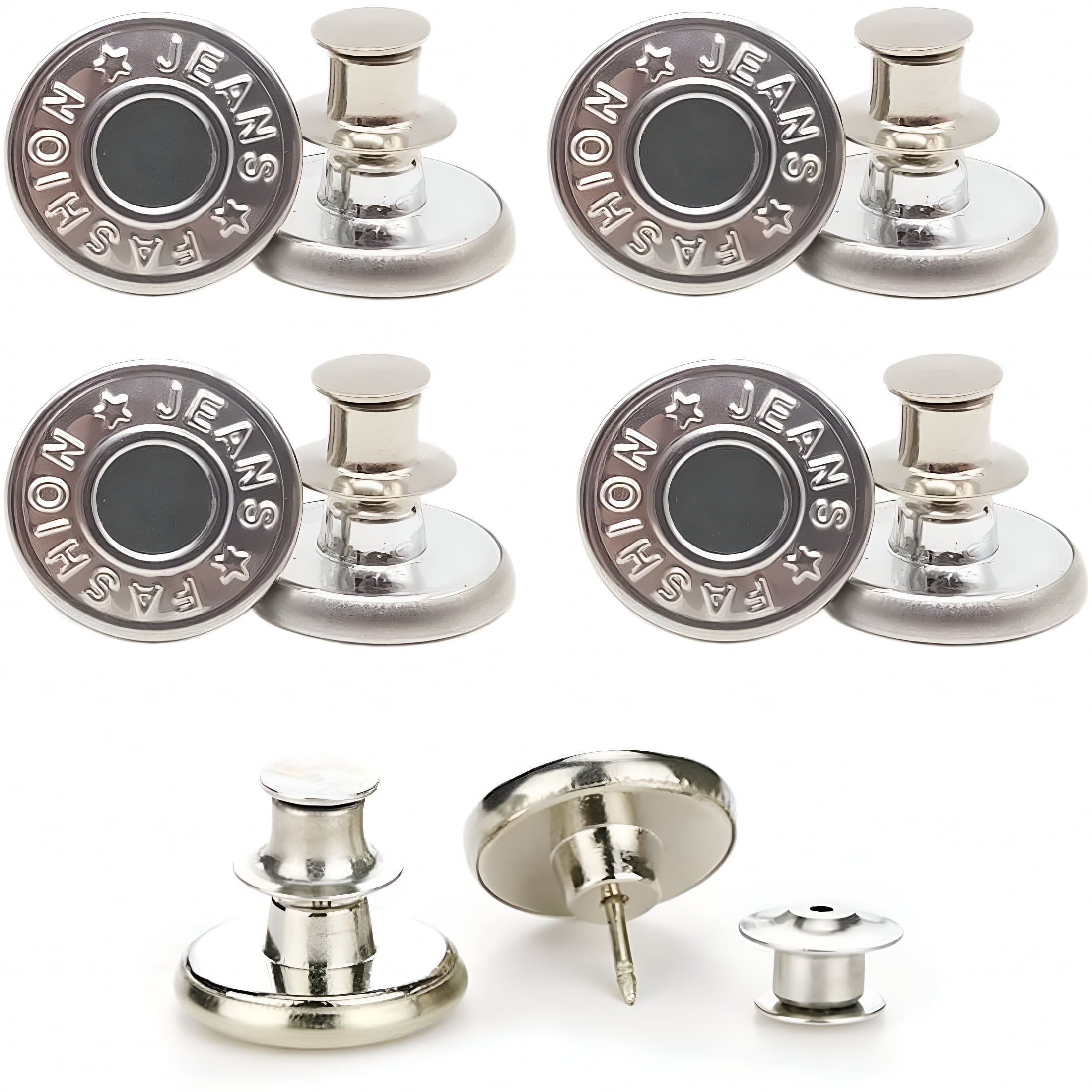 VANIDO Button Pins for Jeans,No Sew and No Tools Instant Jean Button ...
