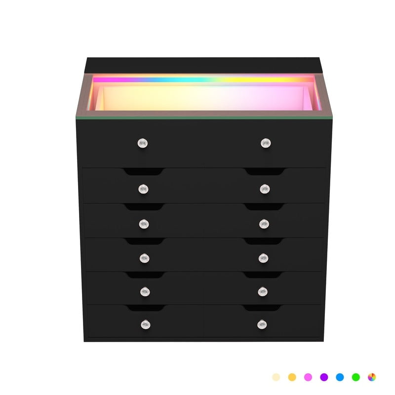 VANITII 11-drawer Chest Vertical Dresser Storage With RGB Lights ...