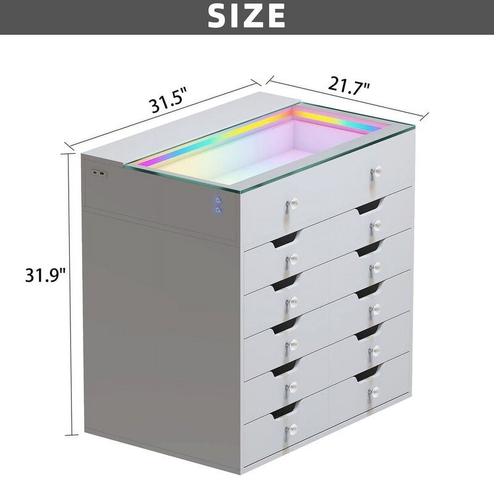 VANITII 11-drawer Chest Vertical Dresser Storage With RGB Lights ...
