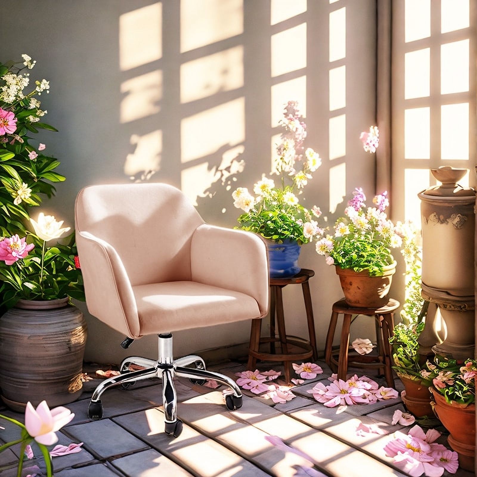 VANITII Accent Chair Swivel Vanity Chair Office Desk Chair With Wheels ...