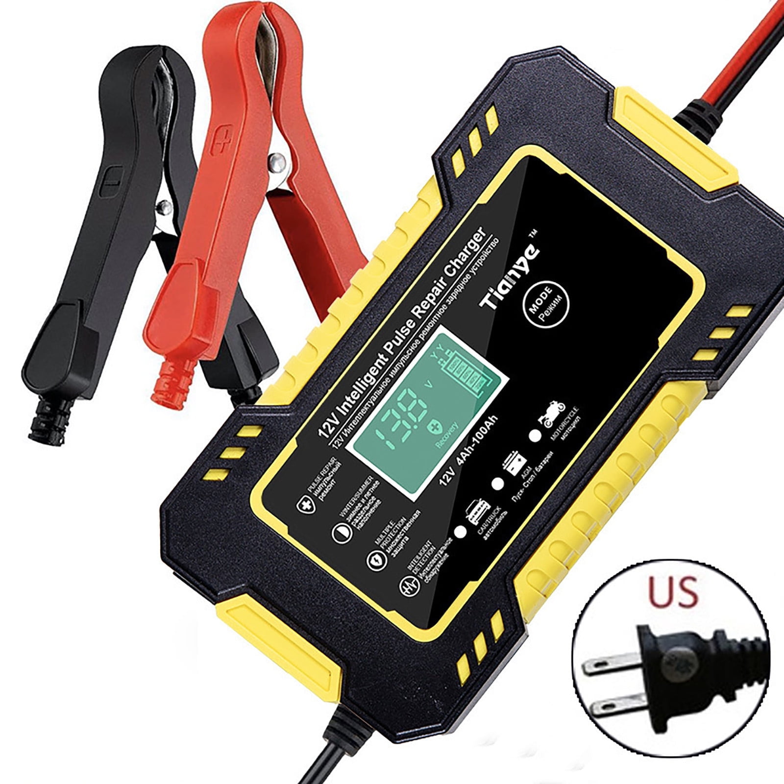 VANLOFE Car Battery Charger, 12V/6A Smart Automatic Battery Charger ...