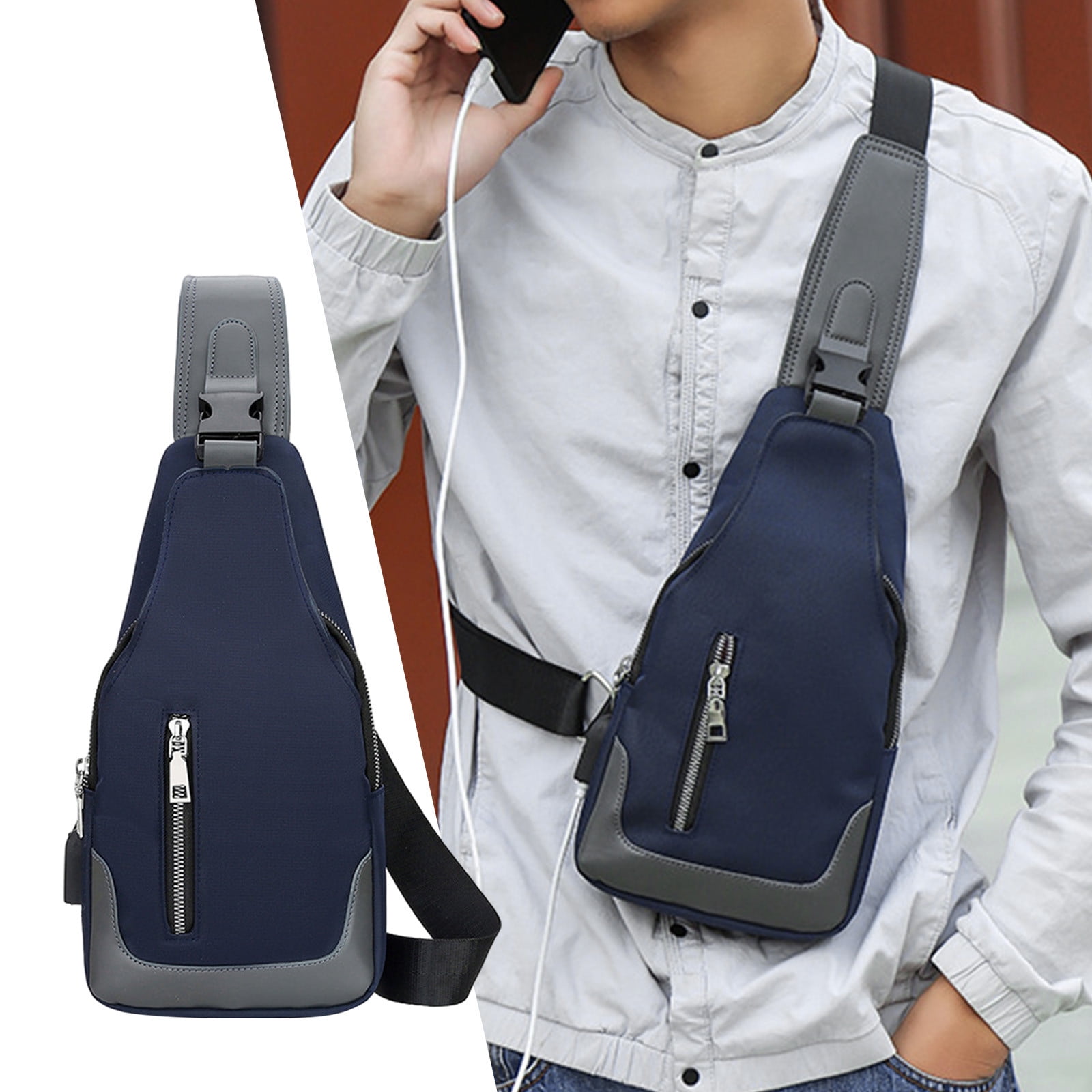 VANLOFE Crossbody Bag Chest Bag Shoulder Backpack With Charging Hole ...