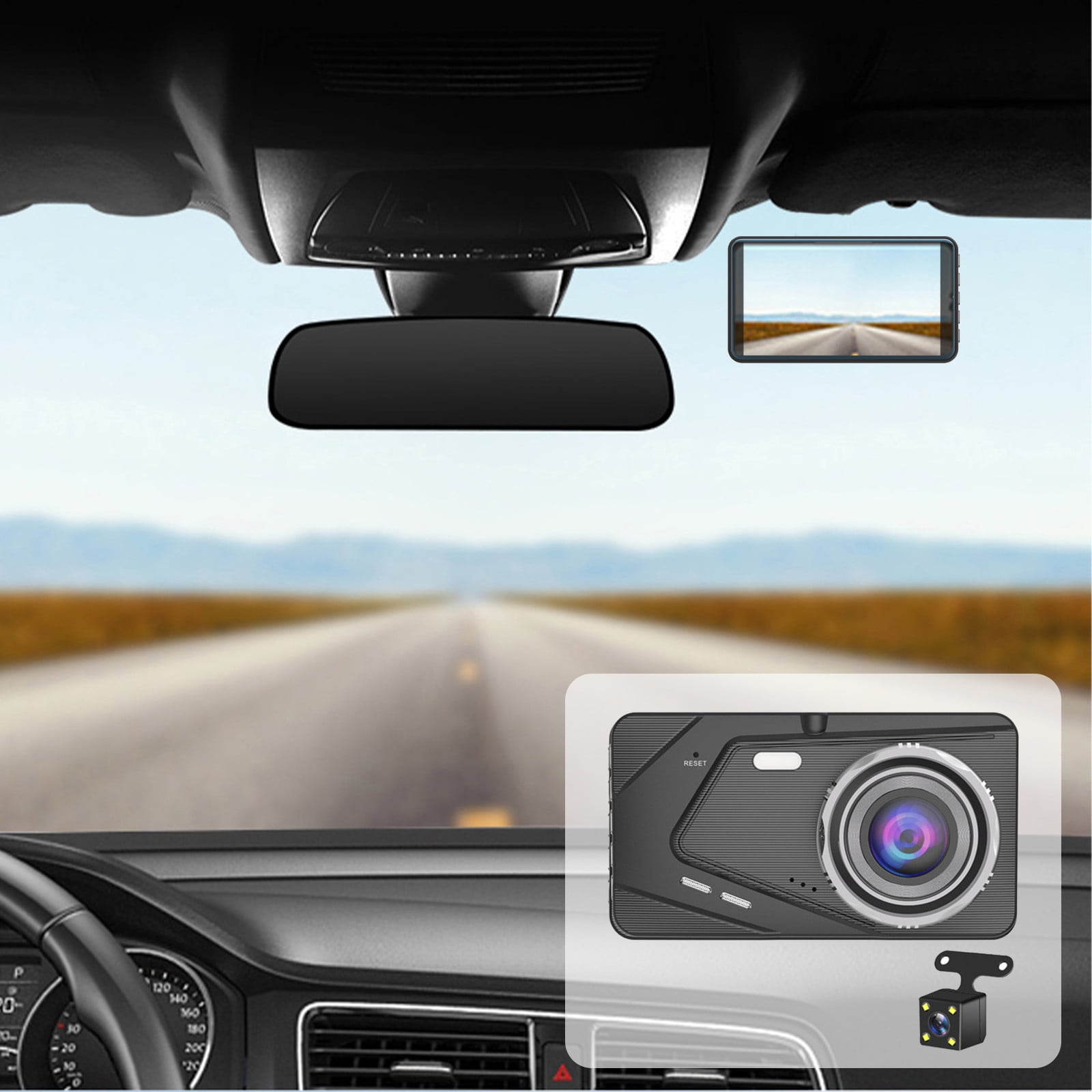 VANLOFE Dash Camera for Cars,Night Vision Dash Cam Front and Rear,4 ...
