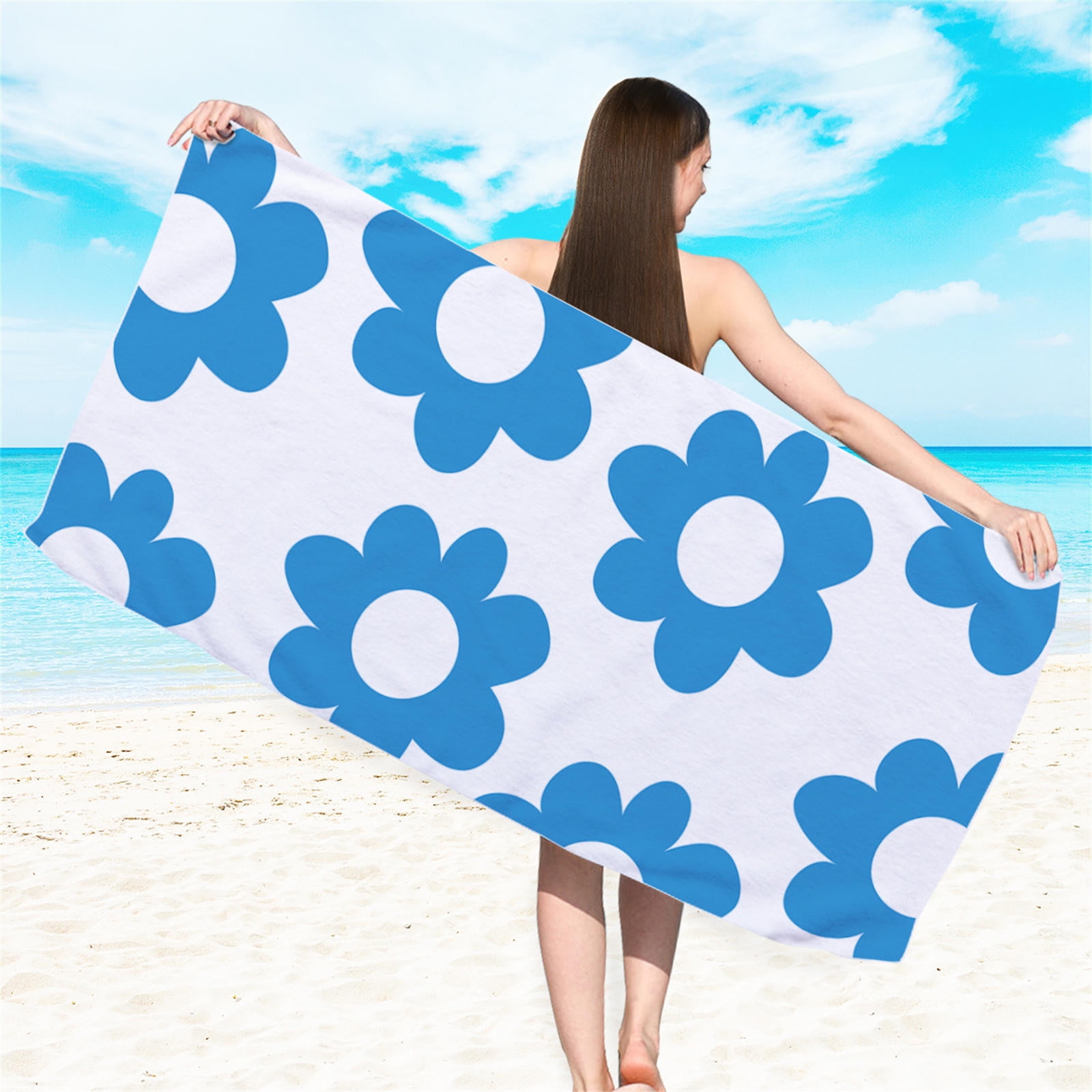 VANLOFE Double-sided Printed Beach Towel Lightweight and Soft Beach ...