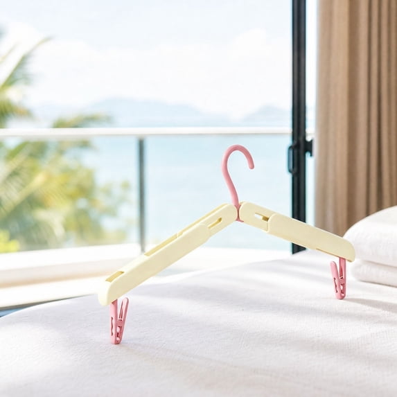 VANLOFE Foldable Clothes Hanger with Pegs Portable Travel Drying Rack ...