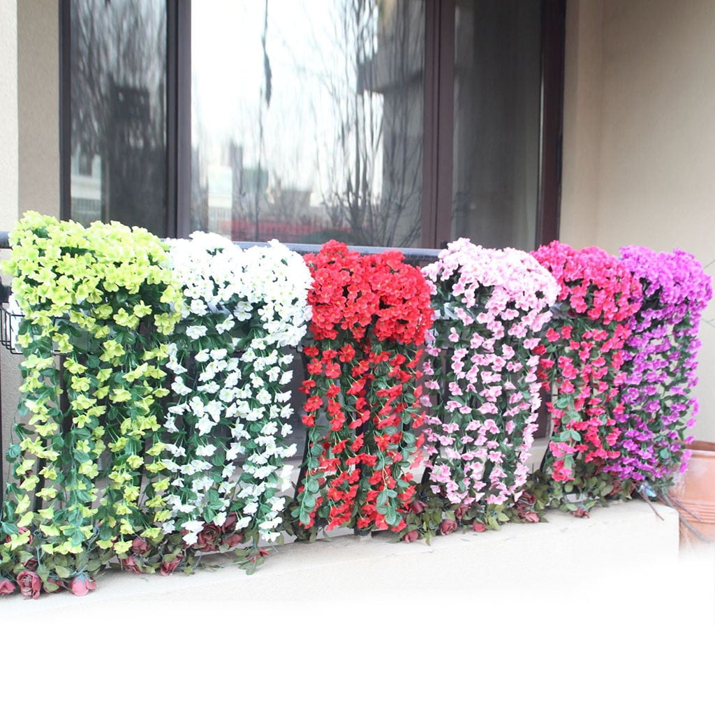 VANLOFE 85cm Artificial Silk Violet Wisteria Hanging Flowers, Wedding ...