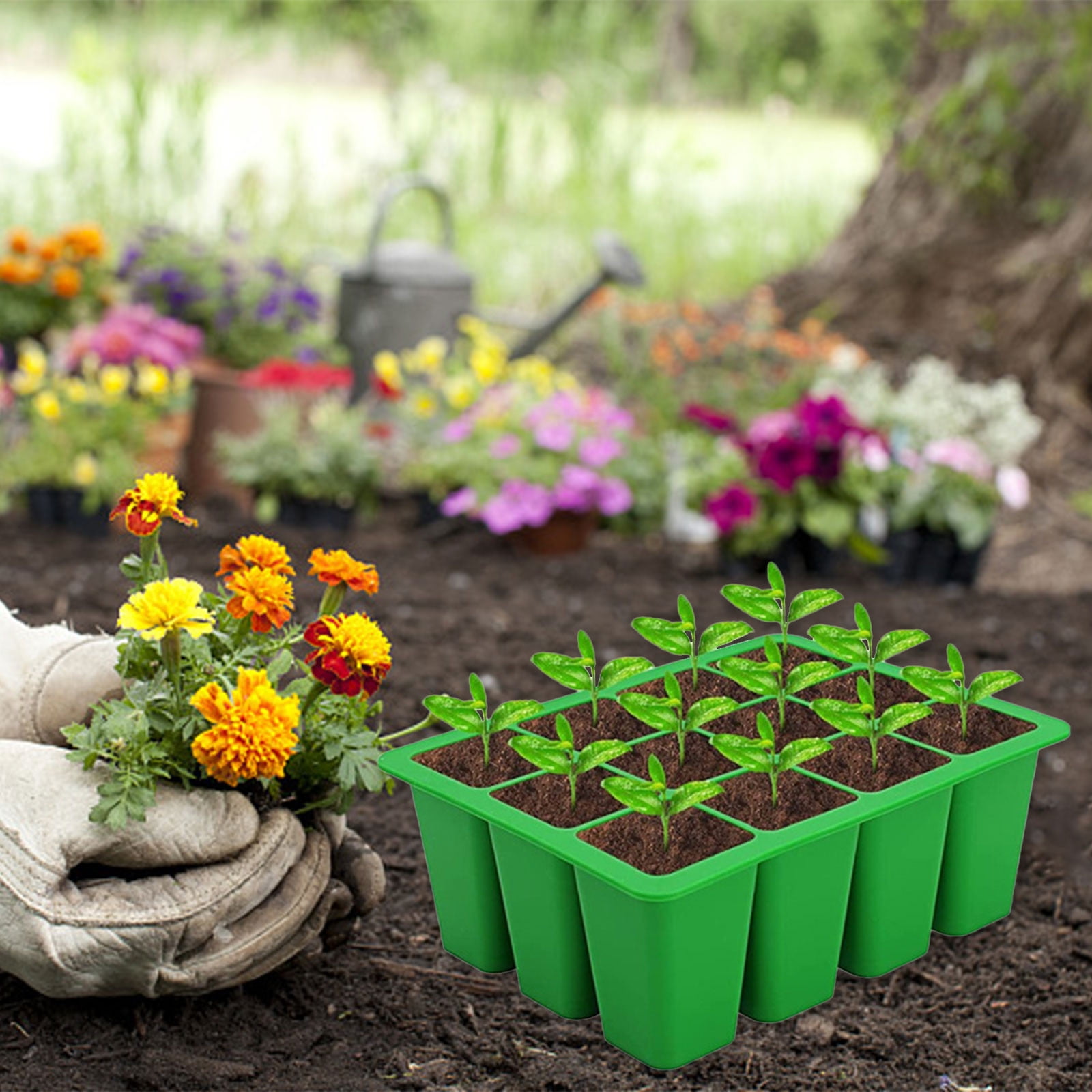 VANLOFE Household tools Garden Seedling Trays Silicone Seed Seedling ...