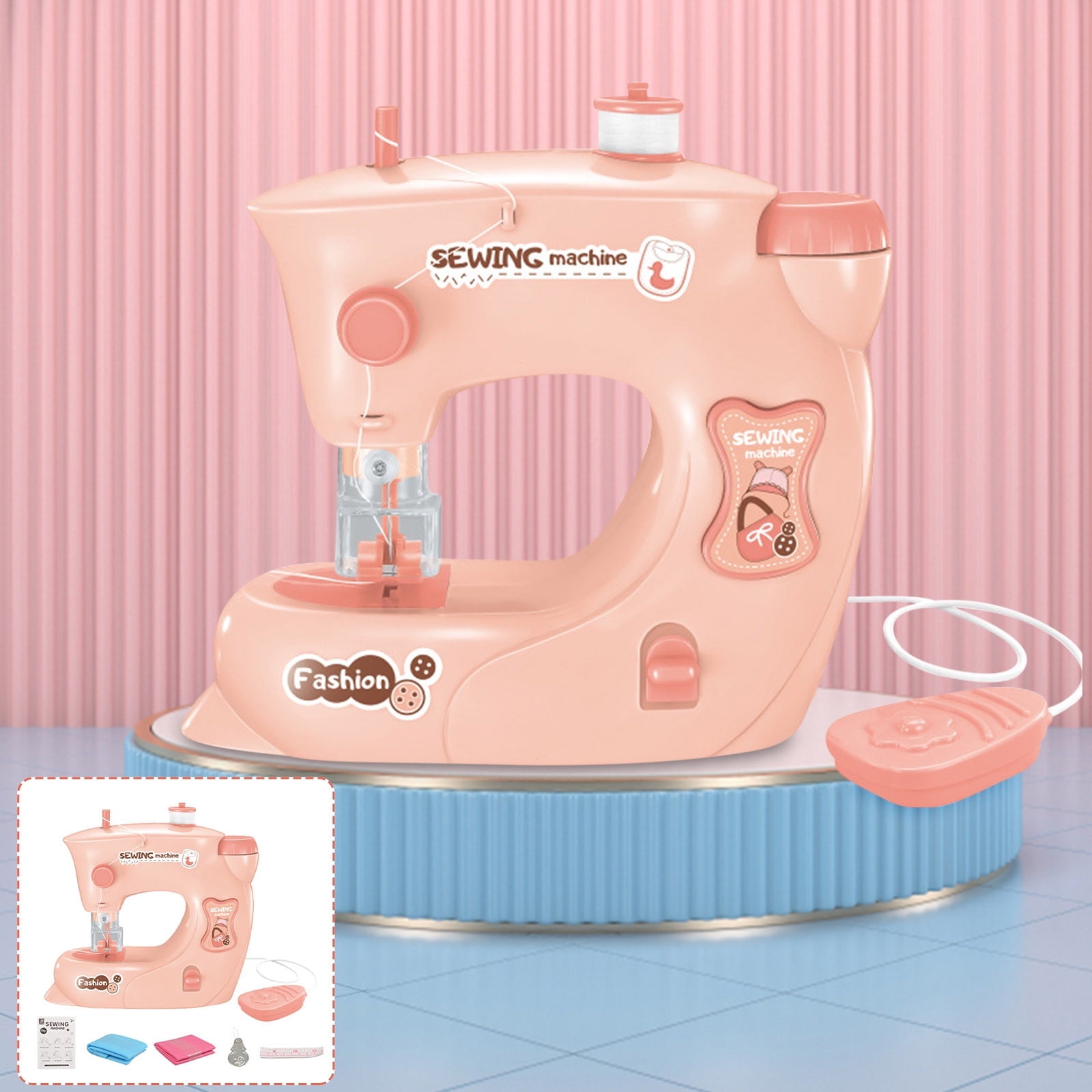 VANLOFE Electric Light Sewing Machine Kids Toy for Children Beginners ...
