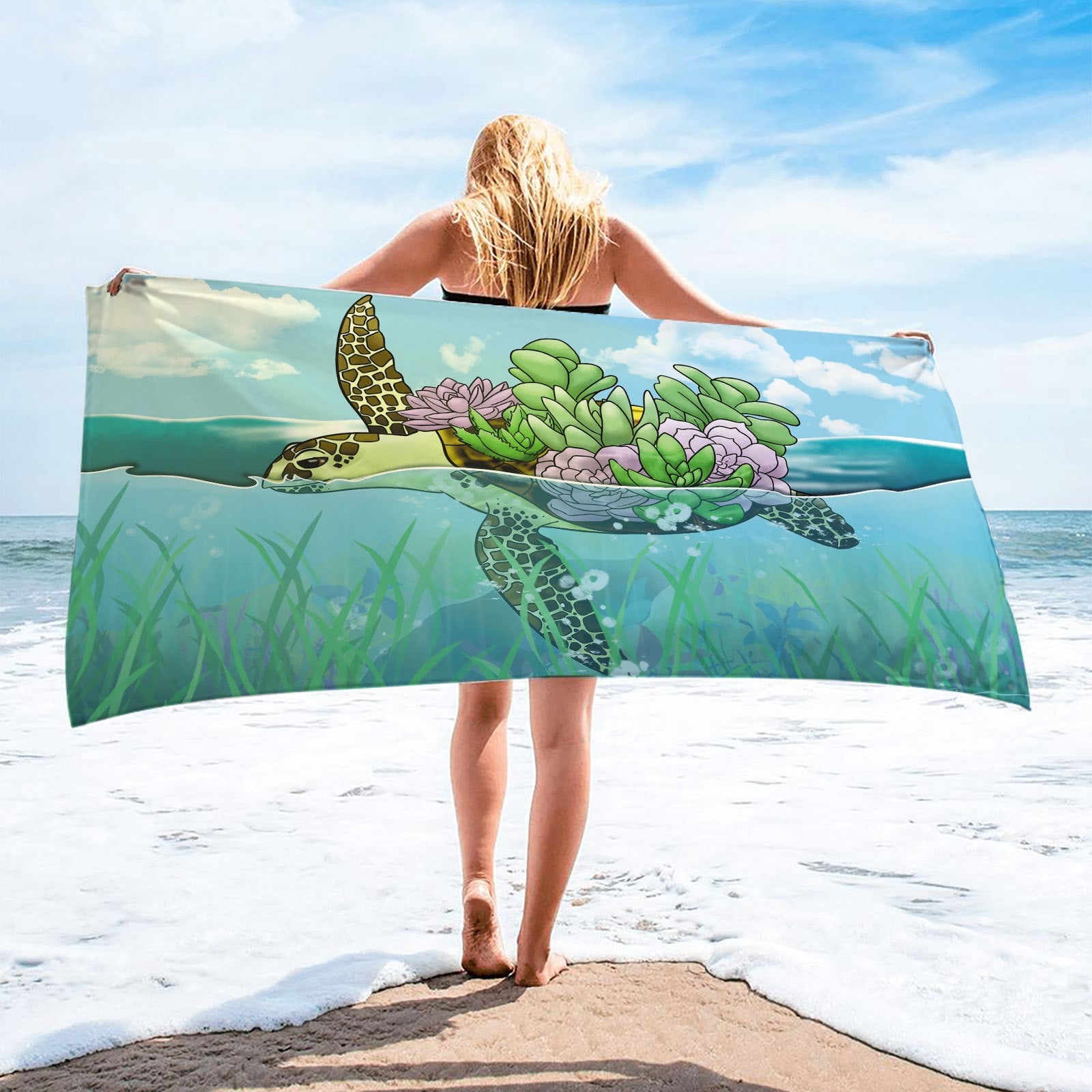 VANLOFE Microfiber Beach Towel Lightweight and Thinner Beach Towel A ...