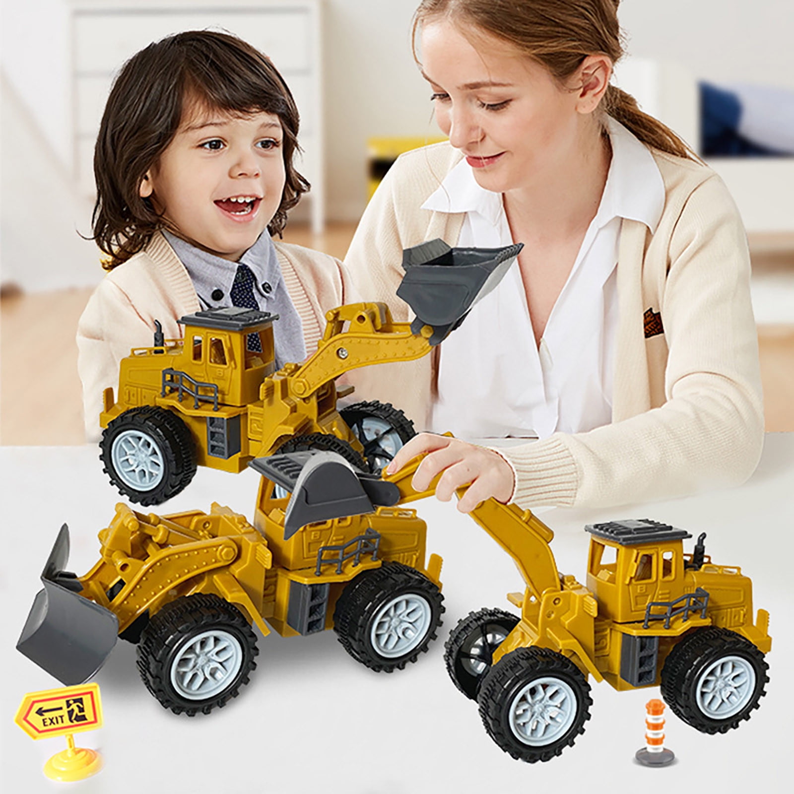 VANLOFE Mini Engineering Alloy Car Tractor Diecasts Vehicle Toy Dump ...