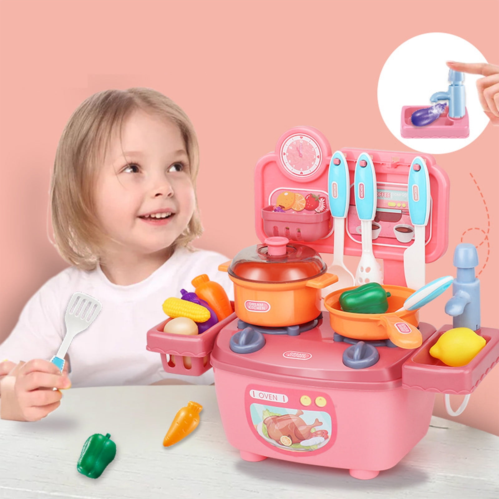 VANLOFE Pretend Play Toys Discount Kids Toy Mini Kitchen Set With ...